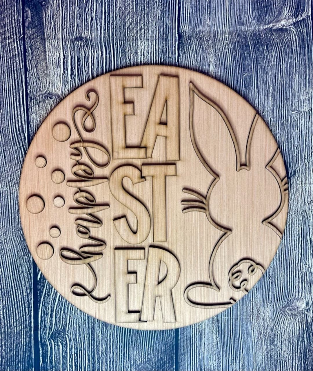 Happy Easter Bunny Door Hanger Blank | Unfinished DIY Wood Craft - Etsy