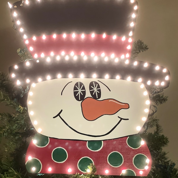 Snowman Christmas Tree Topper - Etsy