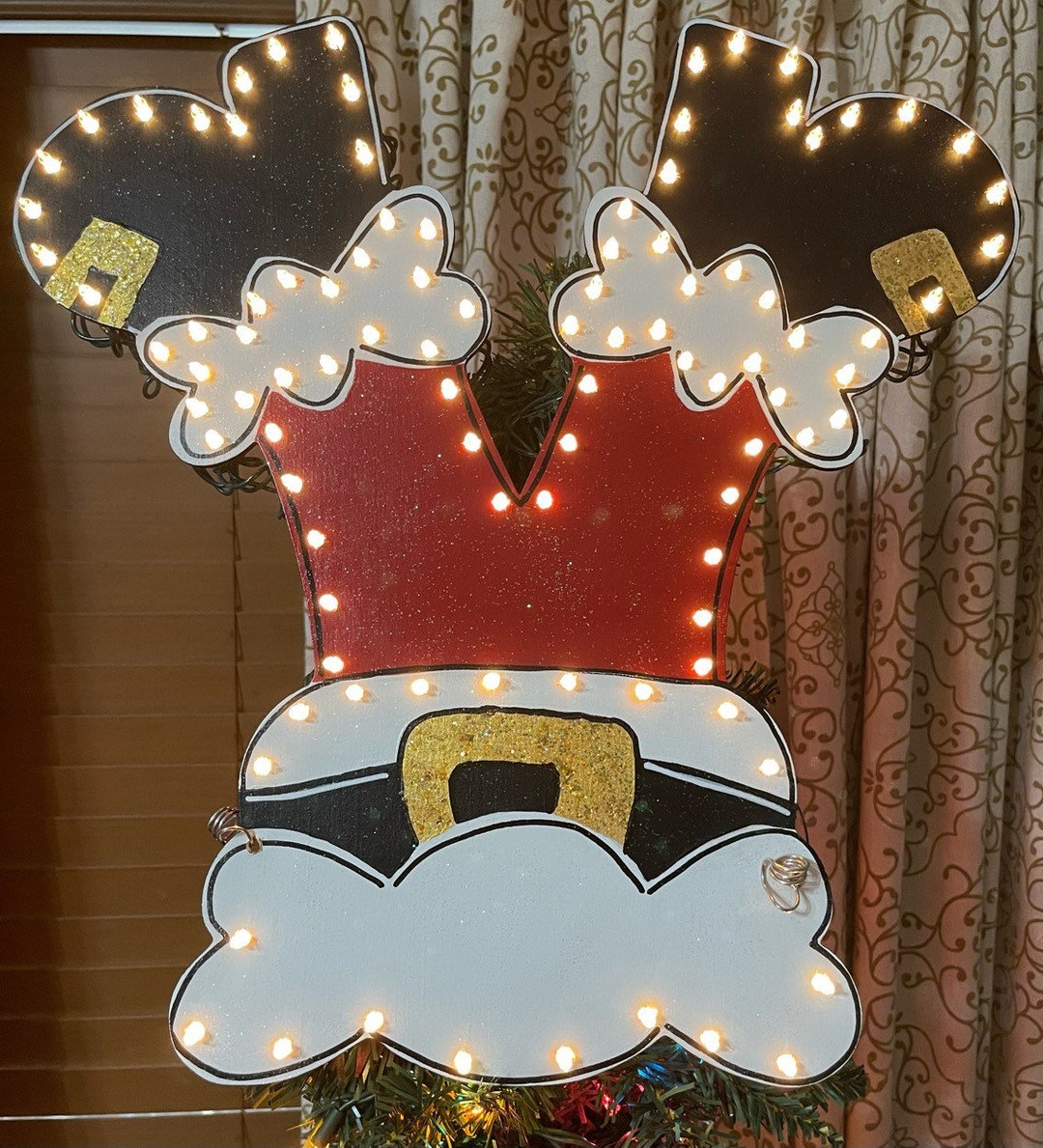 Santa Legs Christmas Tree Topper | Whimsical Lighted Decoration - Etsy