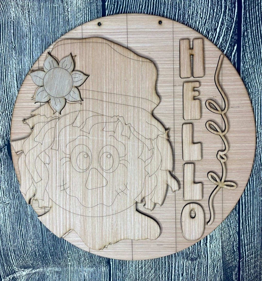 Hello Fall Scarecrow Door Hanger Blank | Scarecrow Sign | Welcome Door ...