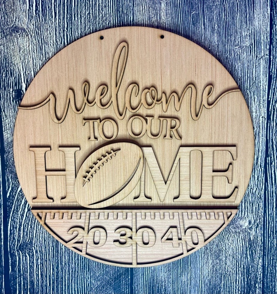 Welcome to Our Home Football Fall Door Hanger | Football Door Hanger ...