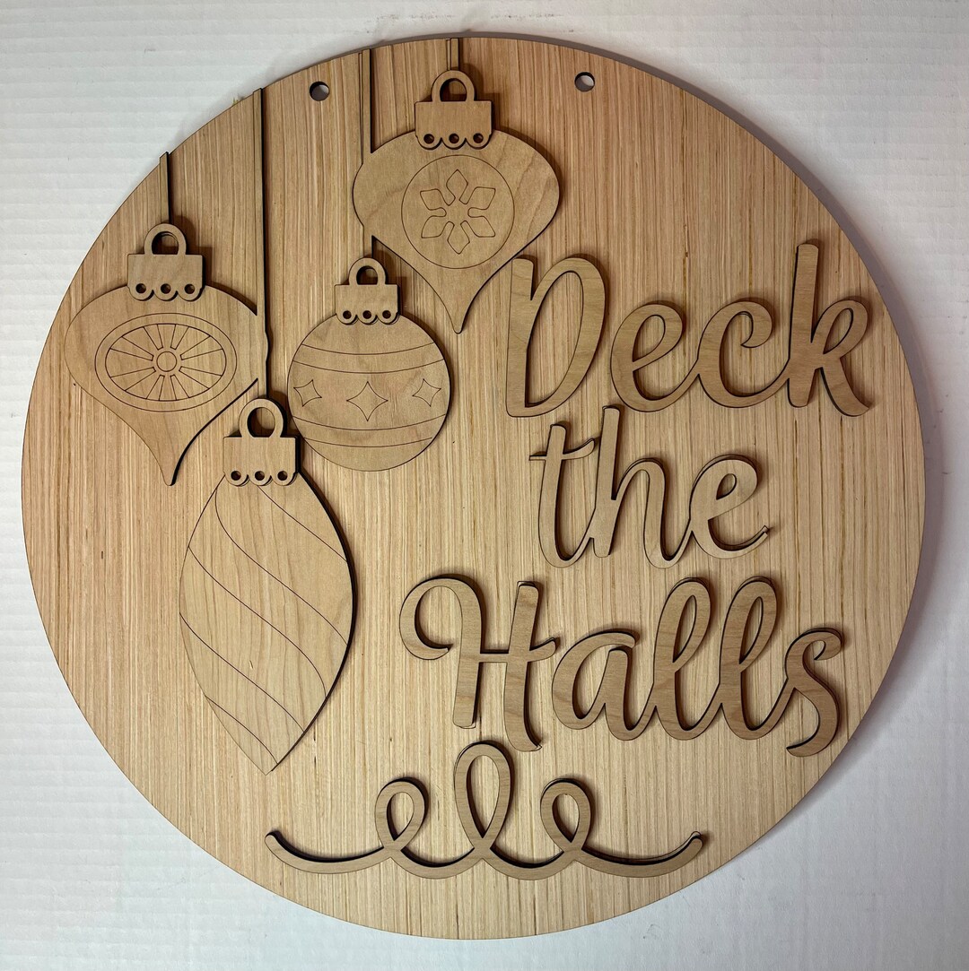 Deck the Halls Christmas Door Hanger | Ornament Door Hanger | Christmas ...