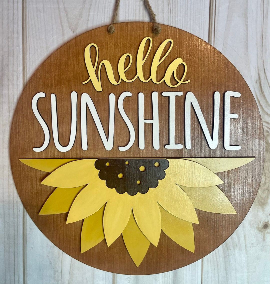 Hello Sunshine Sunflower Door Hanger | Fall Door Decor | Fall Door ...