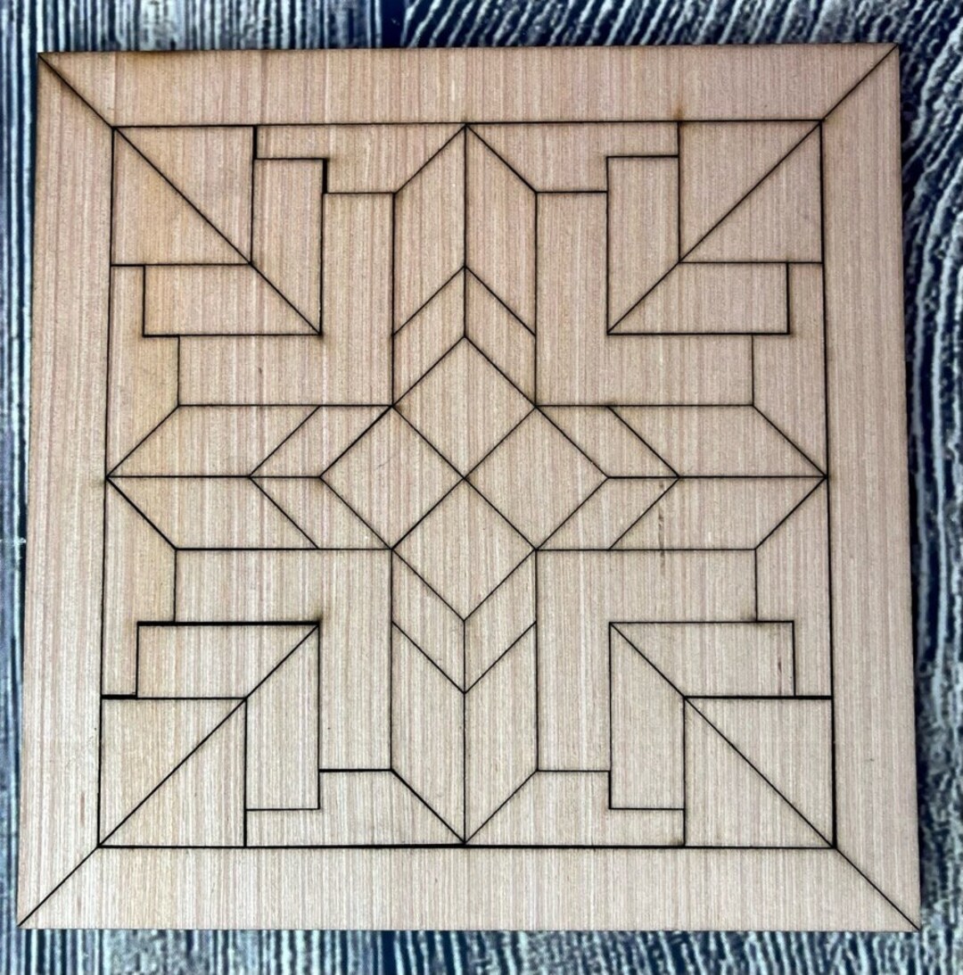 Stacked Squares Wood Barn Quilt Block Unfinished | Quilt Block Kit ...