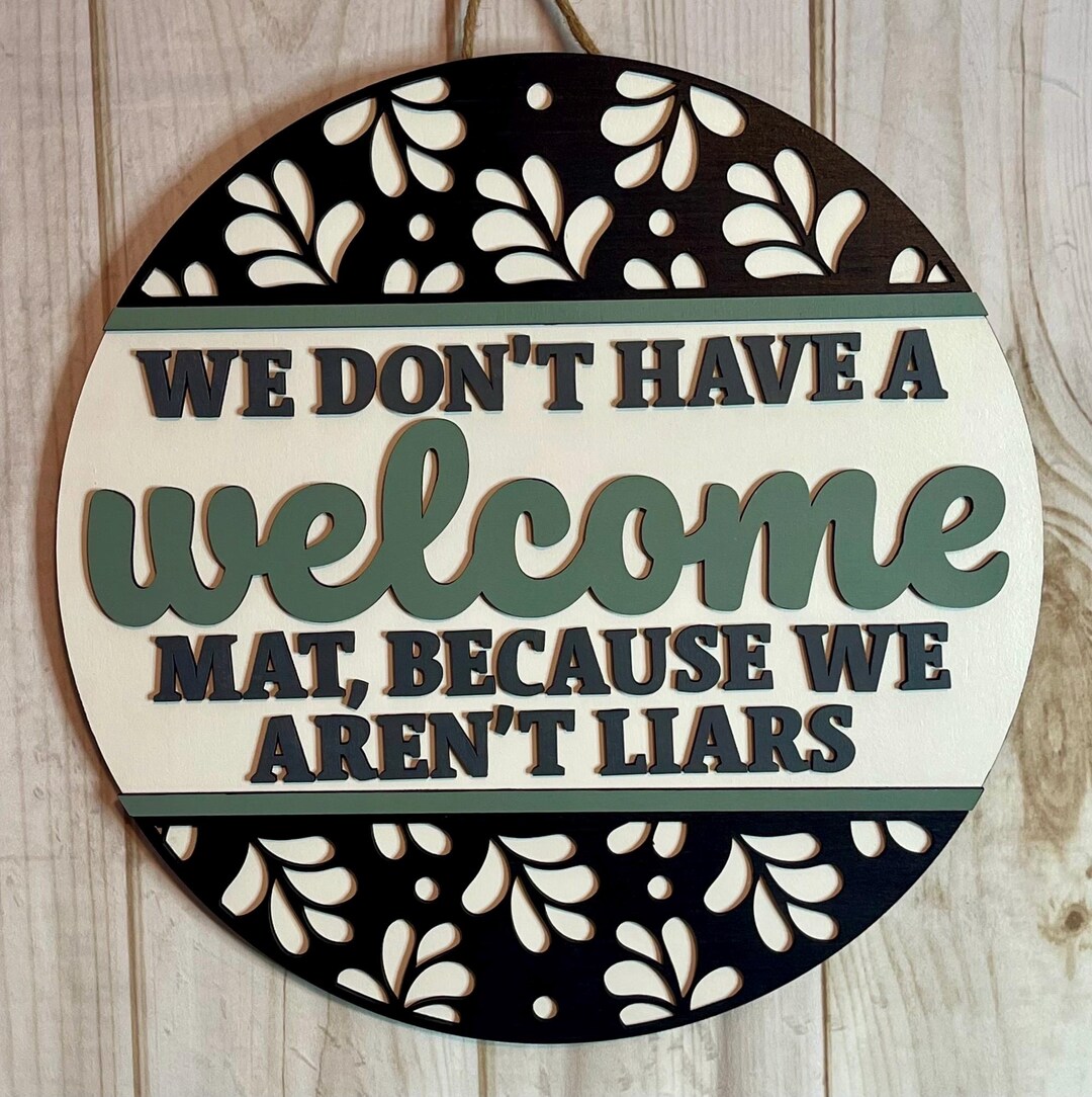 Sarcastic No Welcome Mat Door Hanger: Funny Front Door Decor - Etsy