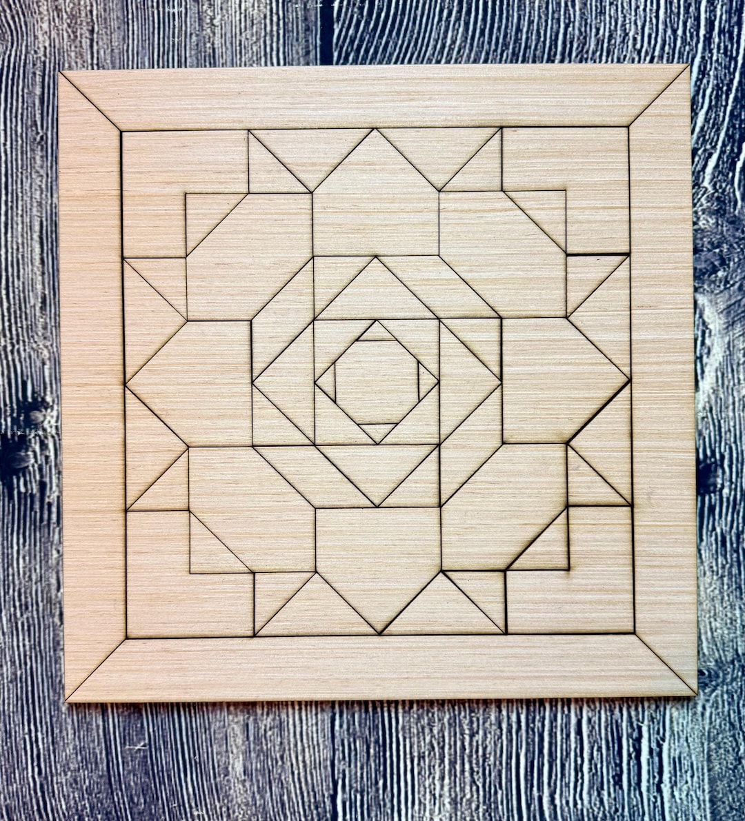 Rose Wood Barn Quilt Block Unfinished | Quilt Block Kit - Etsy