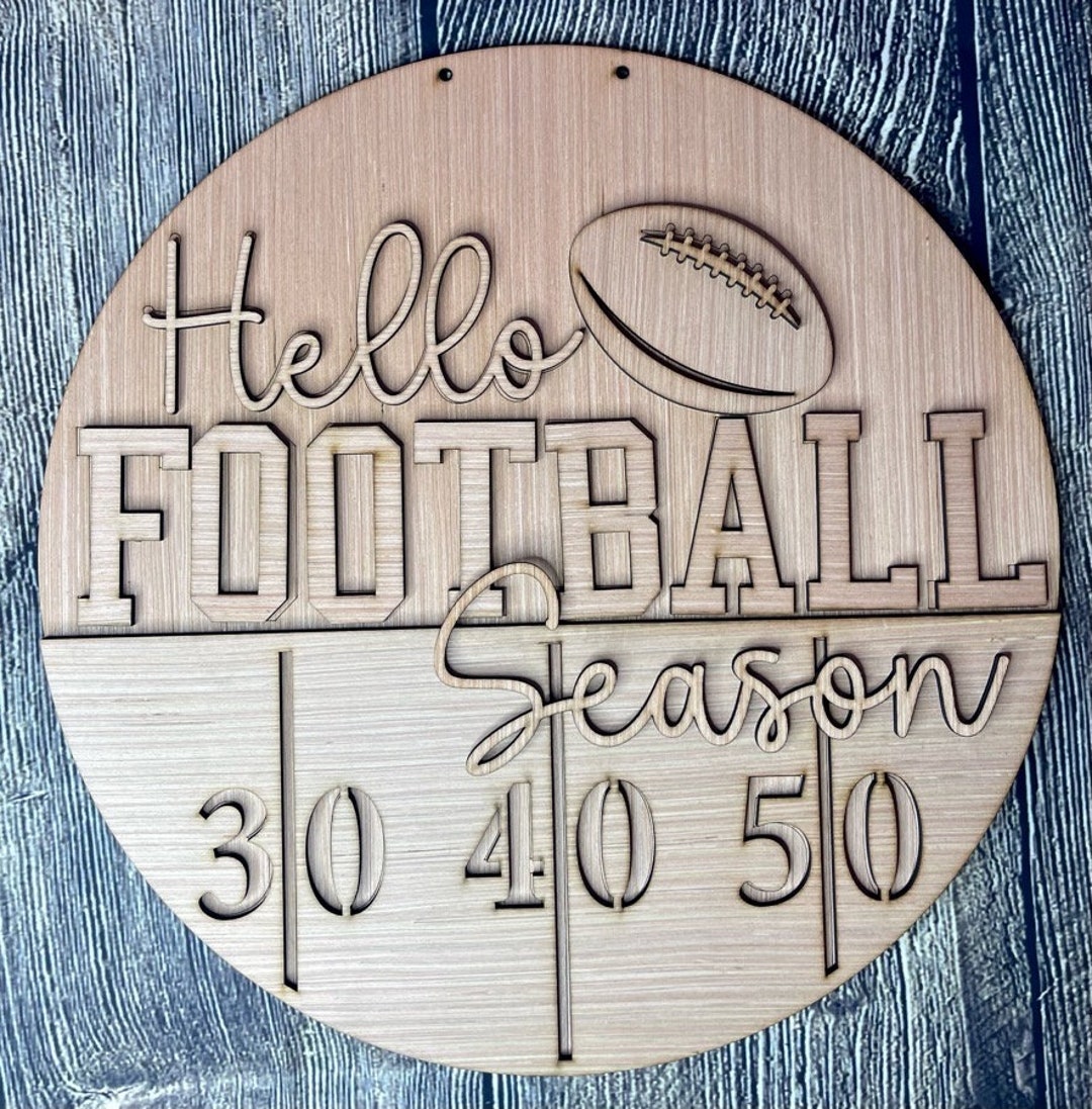 Hello Football Season Fall Door Hanger | Football Door Hanger Blank ...
