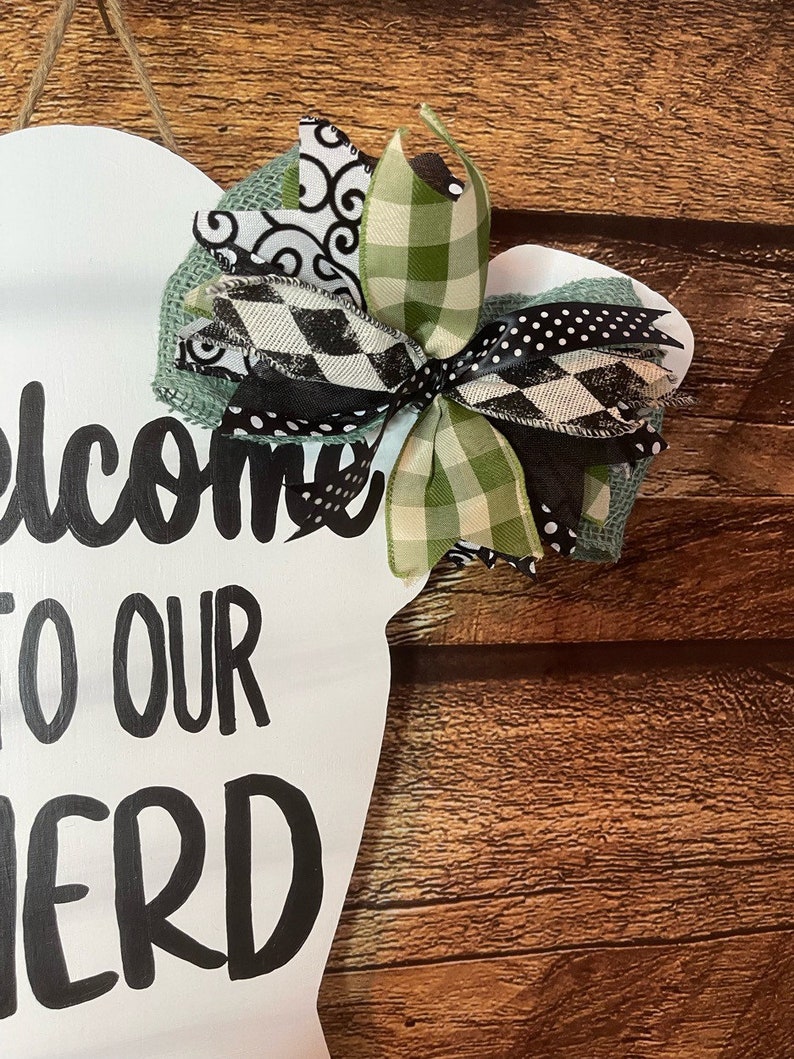 Cow Head With Tag Welcome to Our Herd Wood Door Hanger - Etsy