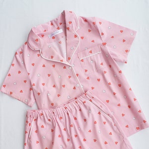 Cotton Pajama Set for Women | Hearts | Valentines Day | PJS | Pyjama - Etsy