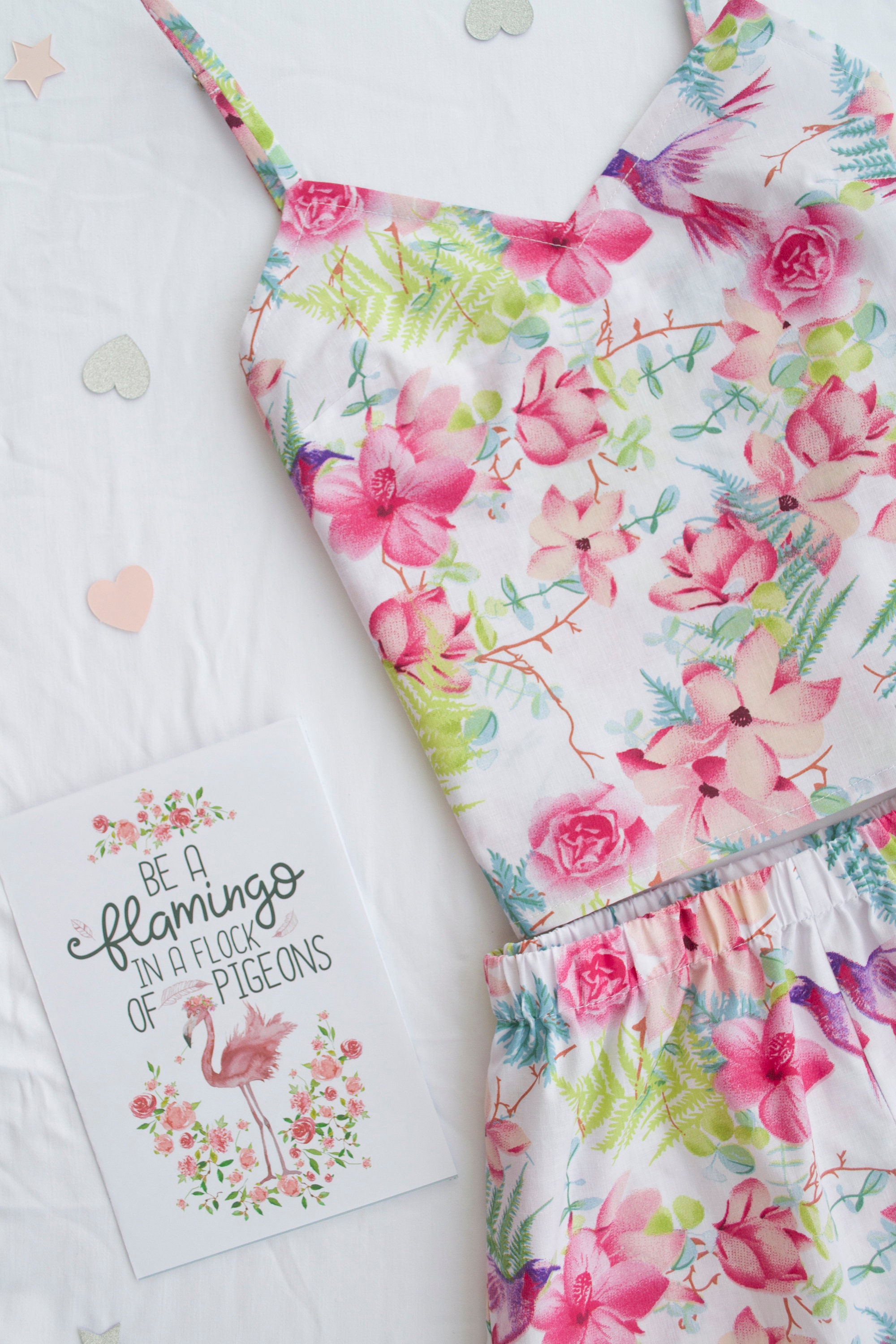 Cotton Pajama Set for Woman With Floral Print - Etsy