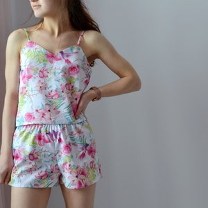 Cotton Pajama Set for Woman With Floral Print - Etsy