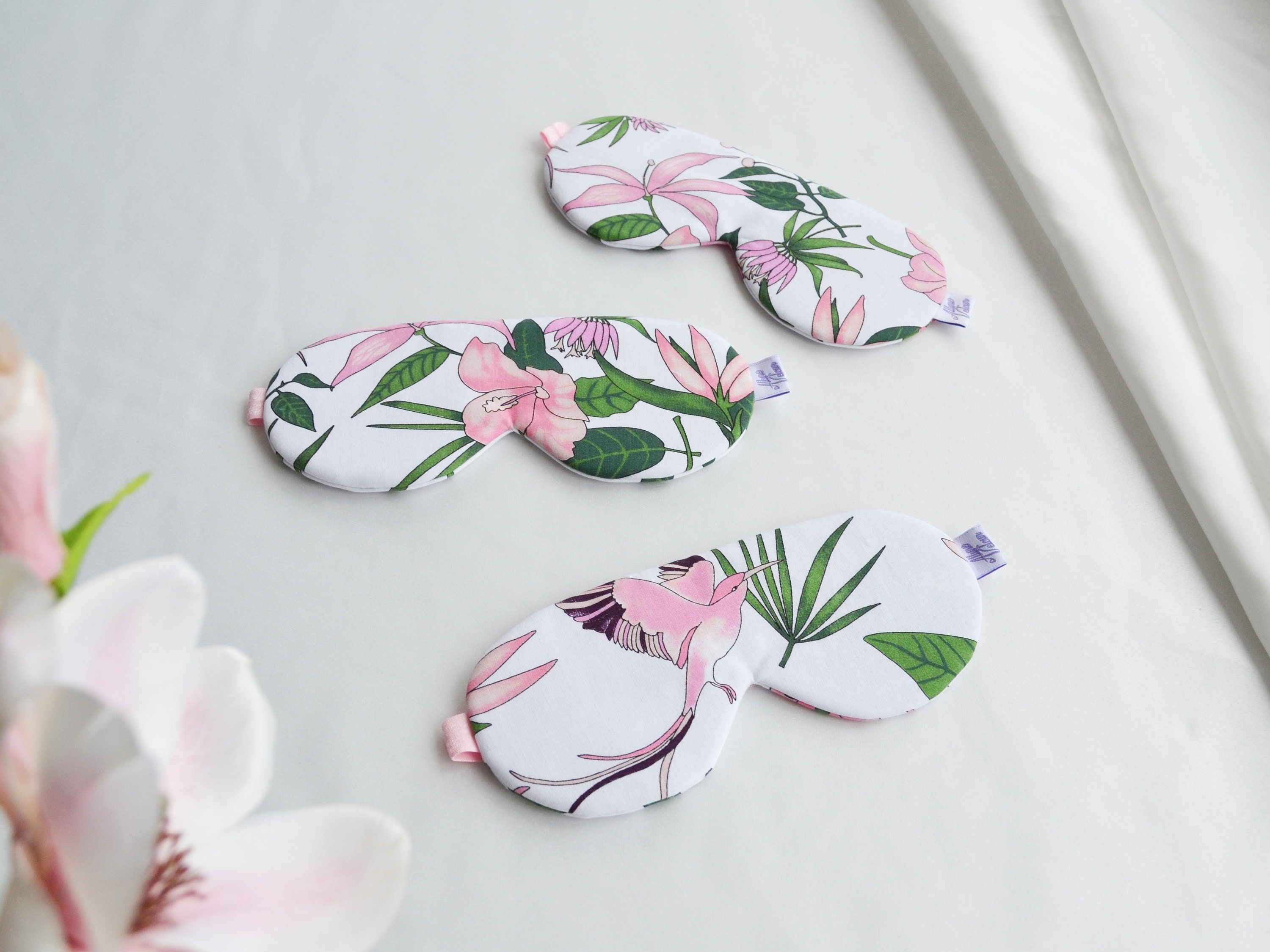 Sleep Masks Cotton Sleep Mask With Flowers Tropical Sleep Mask - Etsy