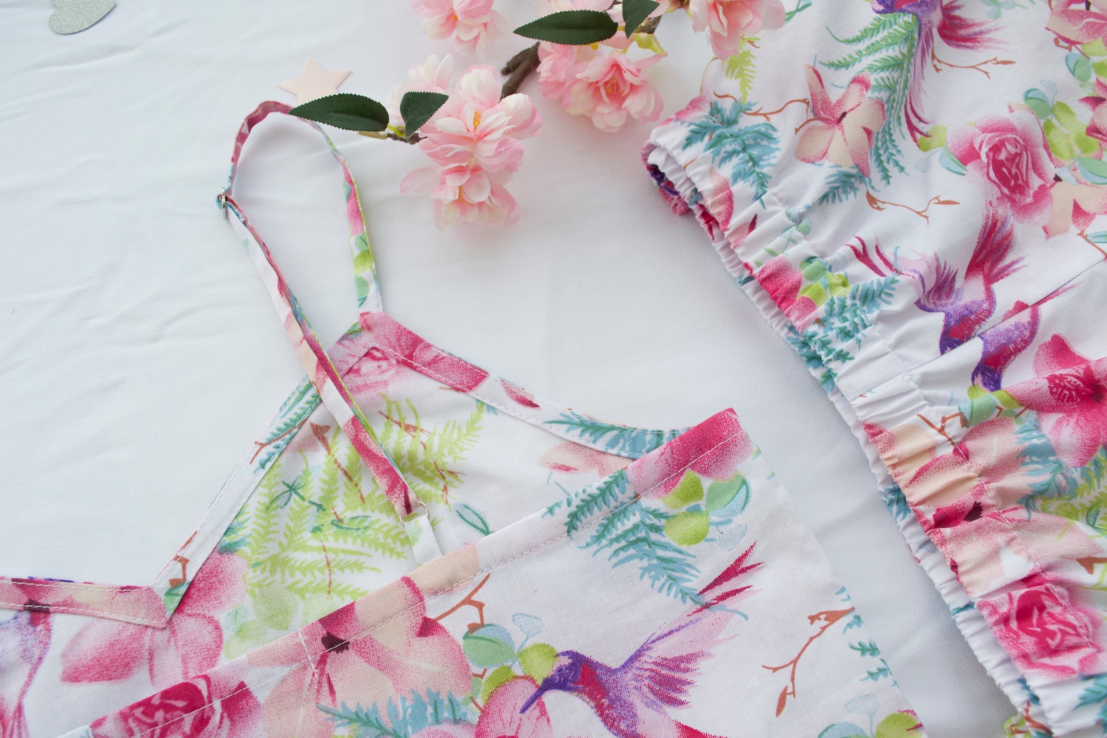 Cotton Pajama Set for Woman With Floral Print - Etsy