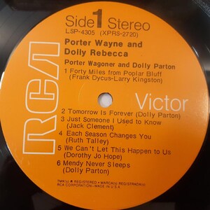 1970 Porter Wayne and Dolly Rebecca 1970 RCA Records Porter Wagner and ...