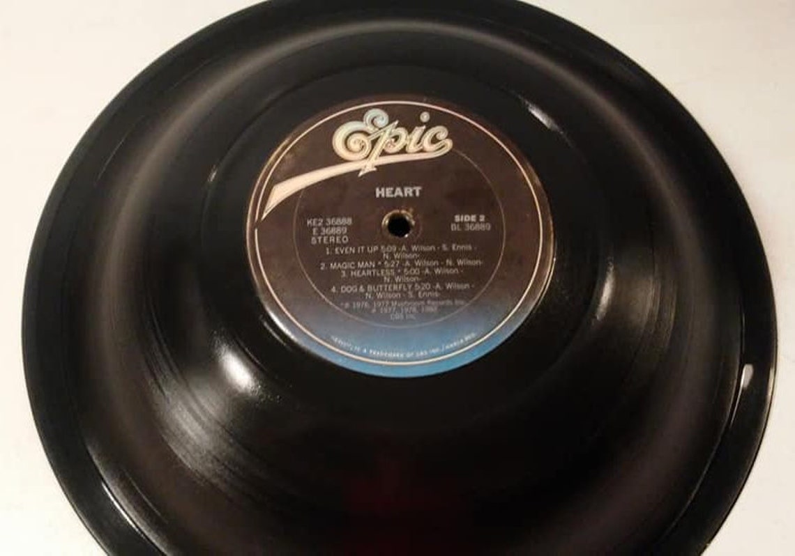 Heart Large Smooth Stretch Vinyl Record Bowl hand made from | Etsy