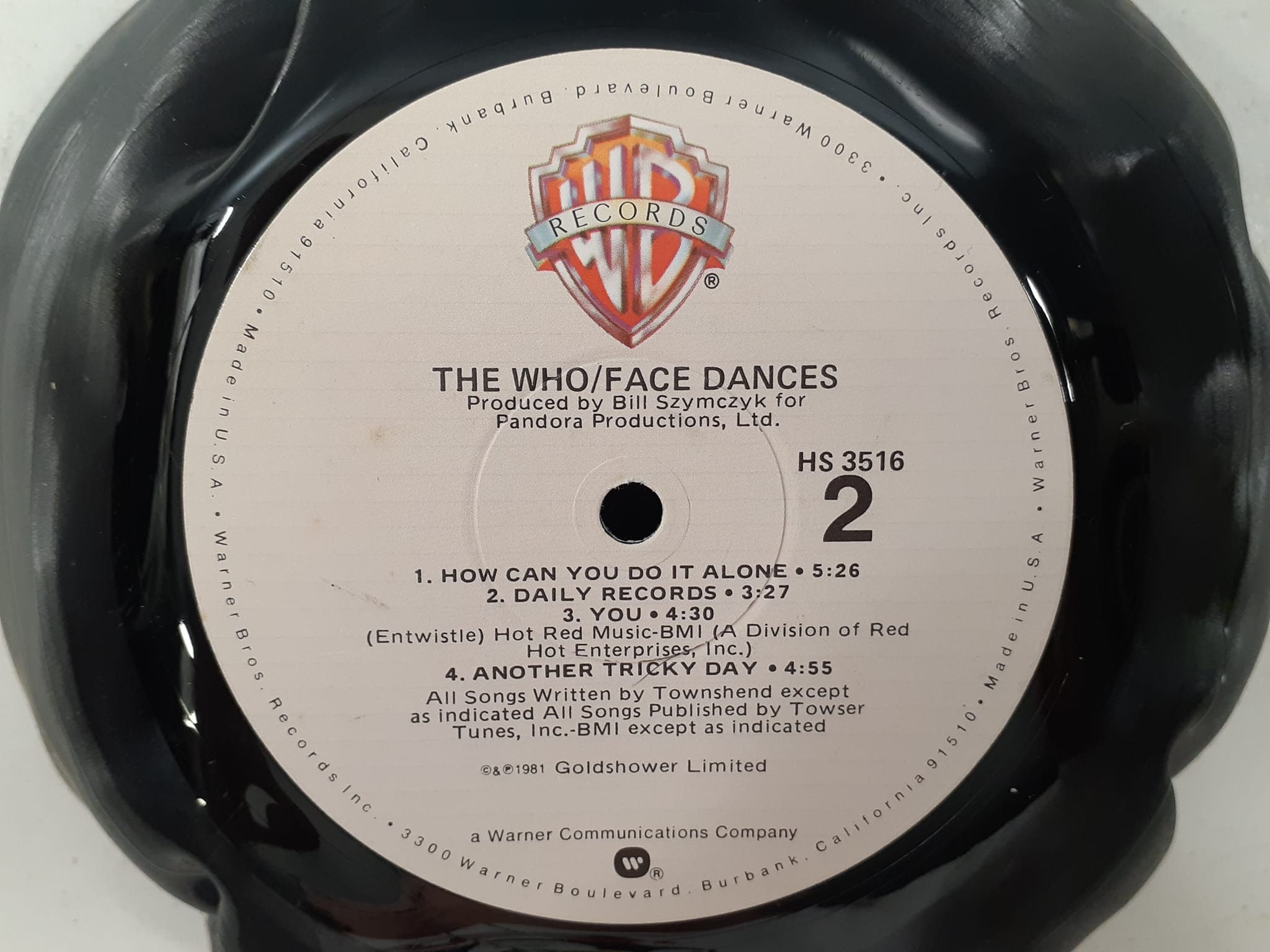 The Who Face Dances Vinyl Record Bowl: Handmade Music Decor - Etsy