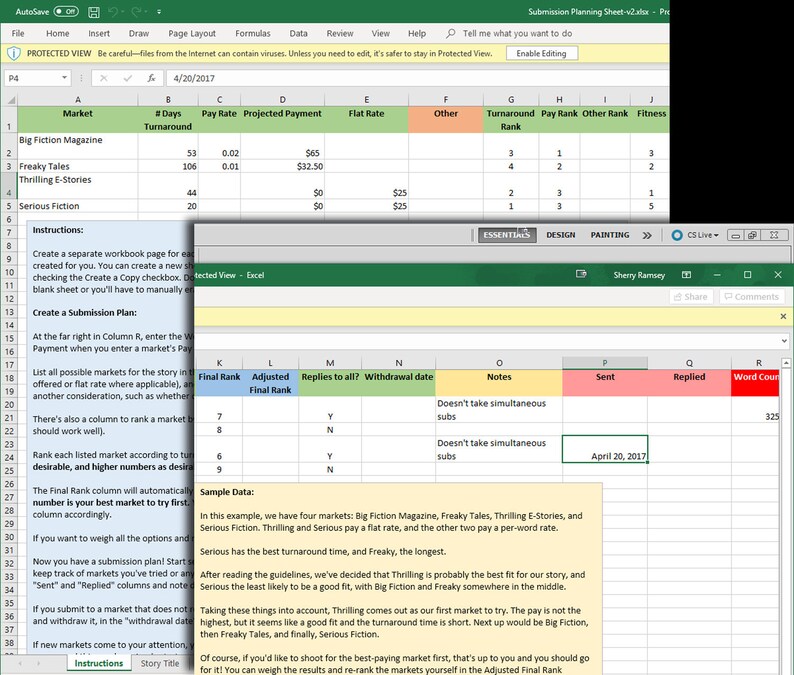 Writer's Submission Planner Spreadsheet - Etsy