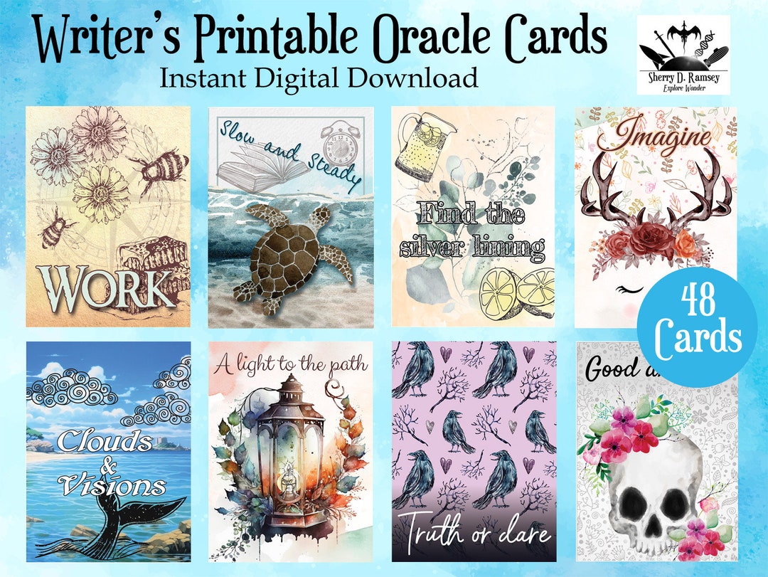 Writer's Oracle Cards (printable Download), Inspiration, Printable Deck ...
