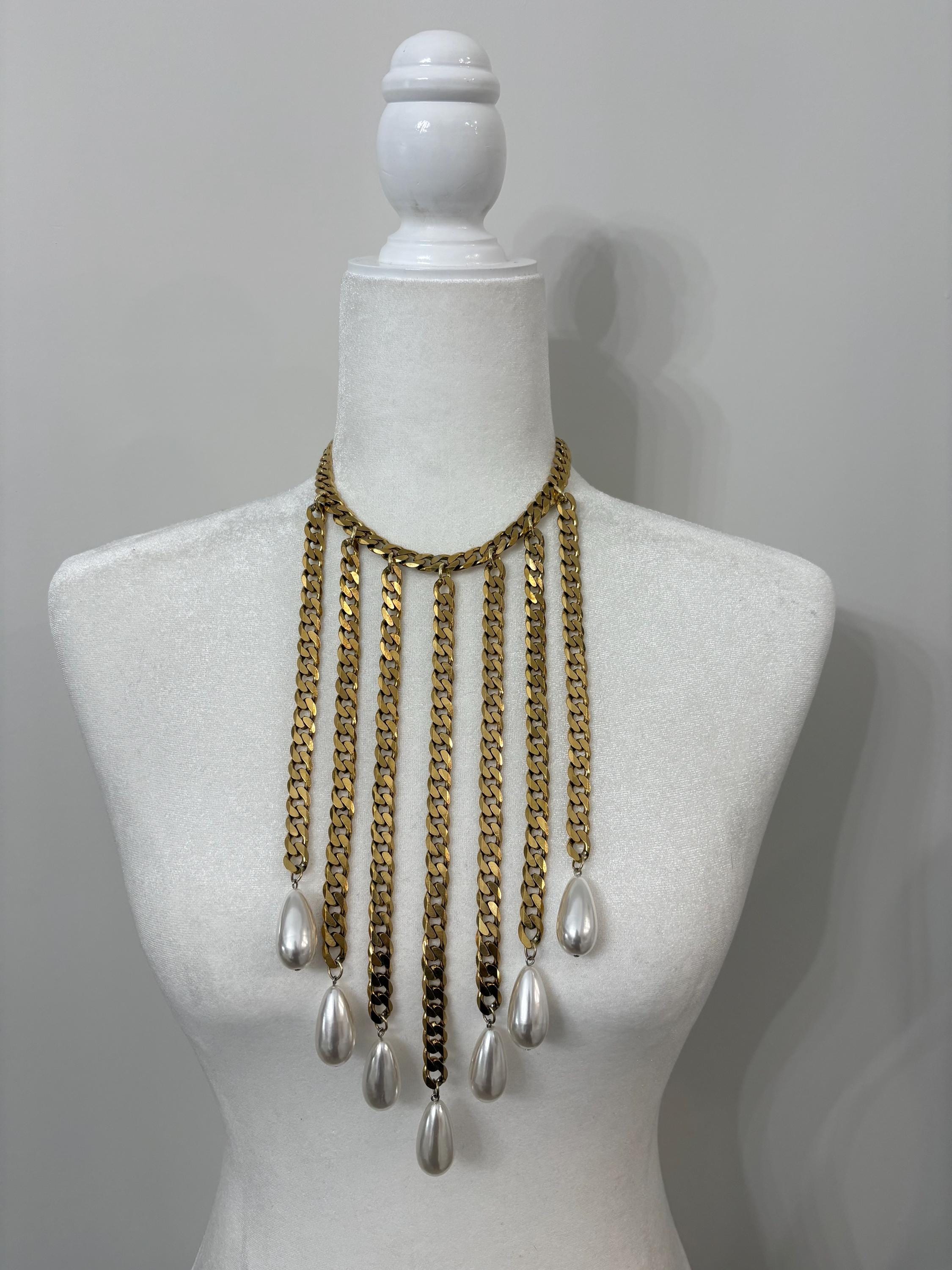 Pearl Waterfall Statement Necklace - Etsy