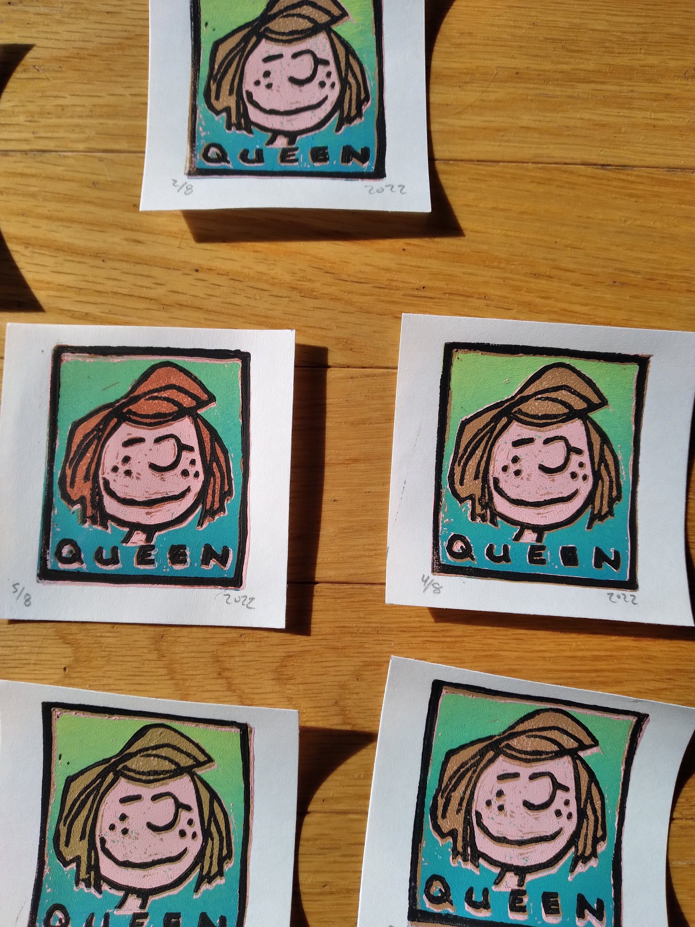 Queen Patricia Mini-print Four Layer Reduction Linoprint on - Etsy