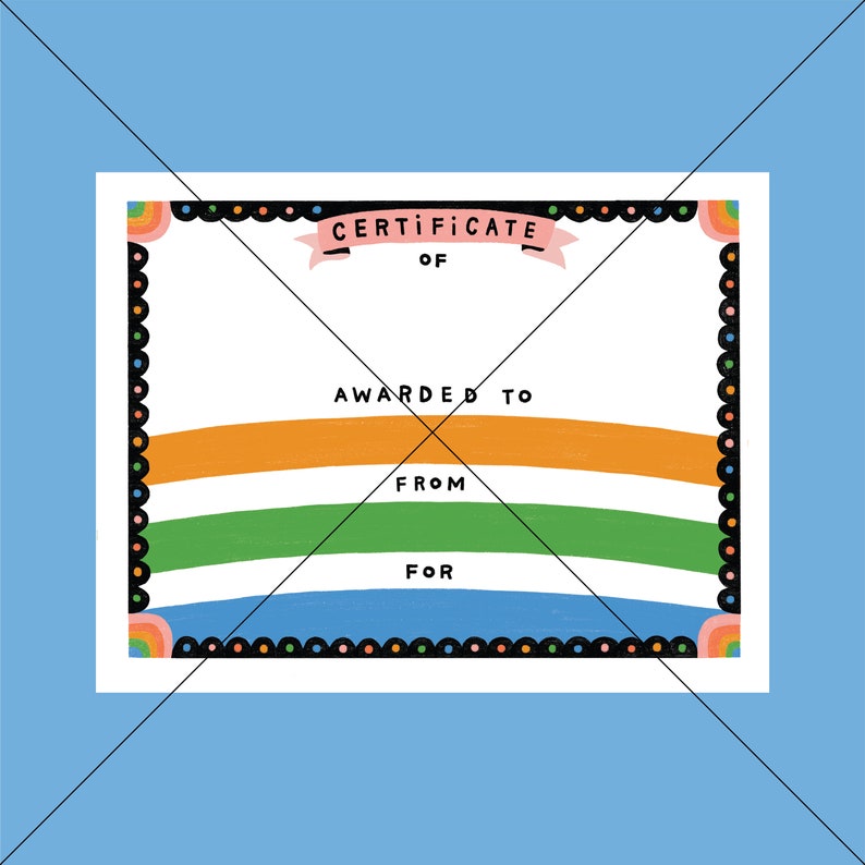 Blank Editable Rainbow Recognition Certificate Digital Download - Etsy