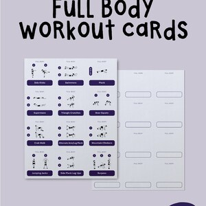 No Equipment FULL BODY Workout Cards Digital Download PDF Cut-apart ...