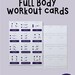 No Equipment FULL BODY Workout Cards Digital Download PDF Cut-apart ...