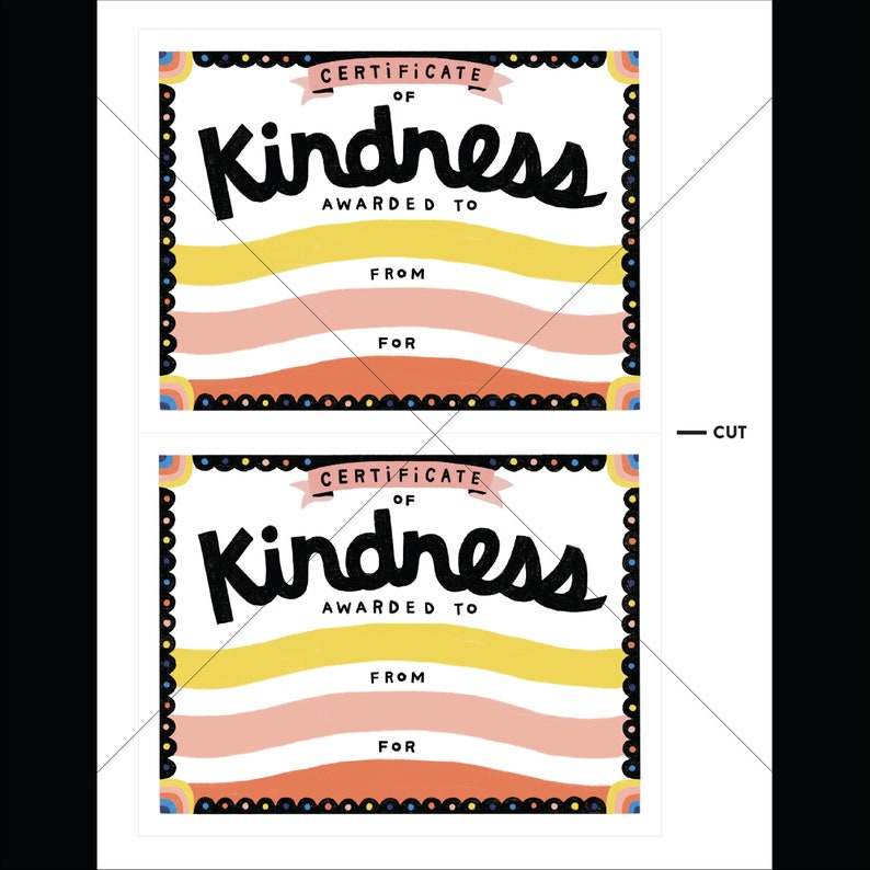 Certificate of Kindness Rainbow Digital Download | Etsy