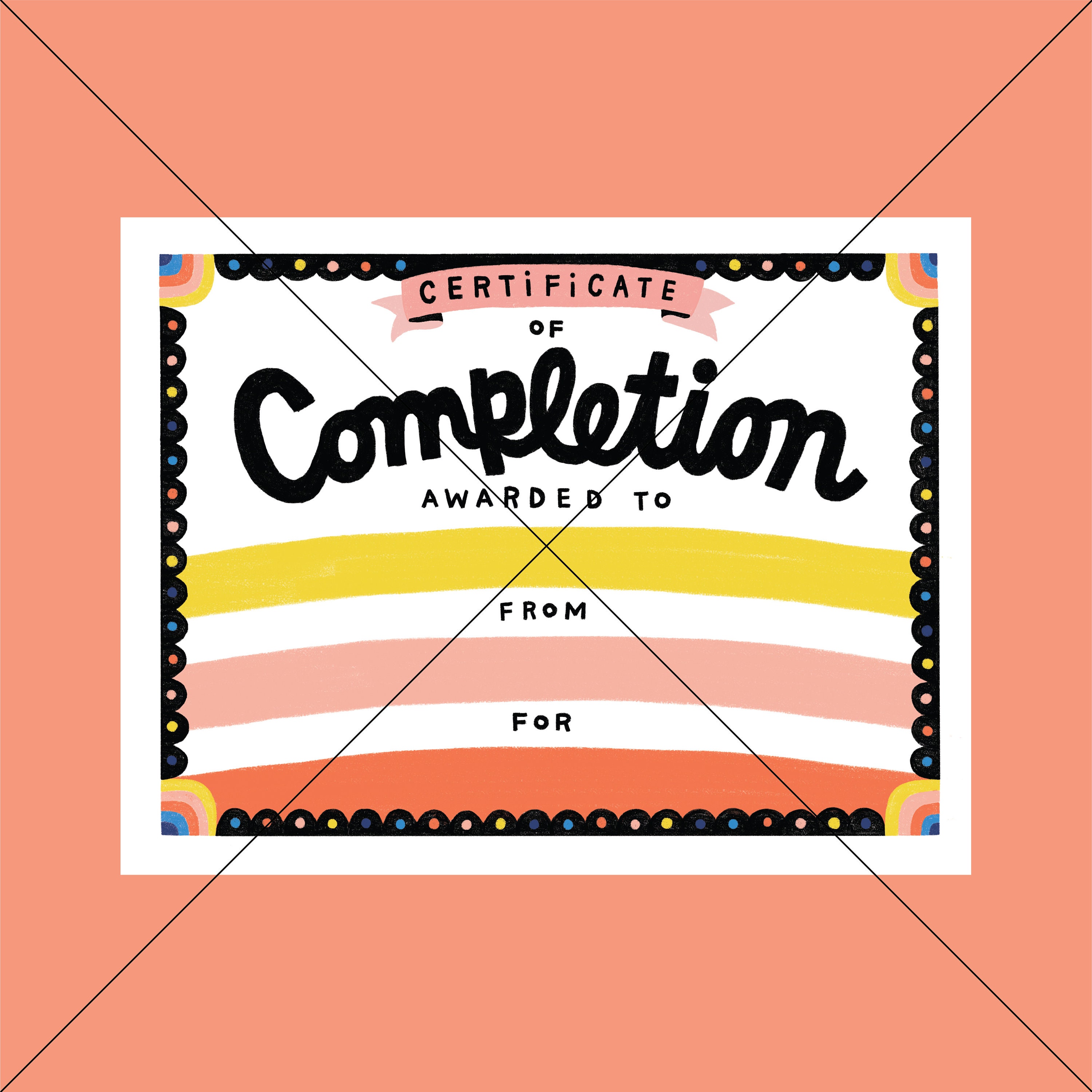 Certificate of Completion Rainbow Digital Download - Etsy