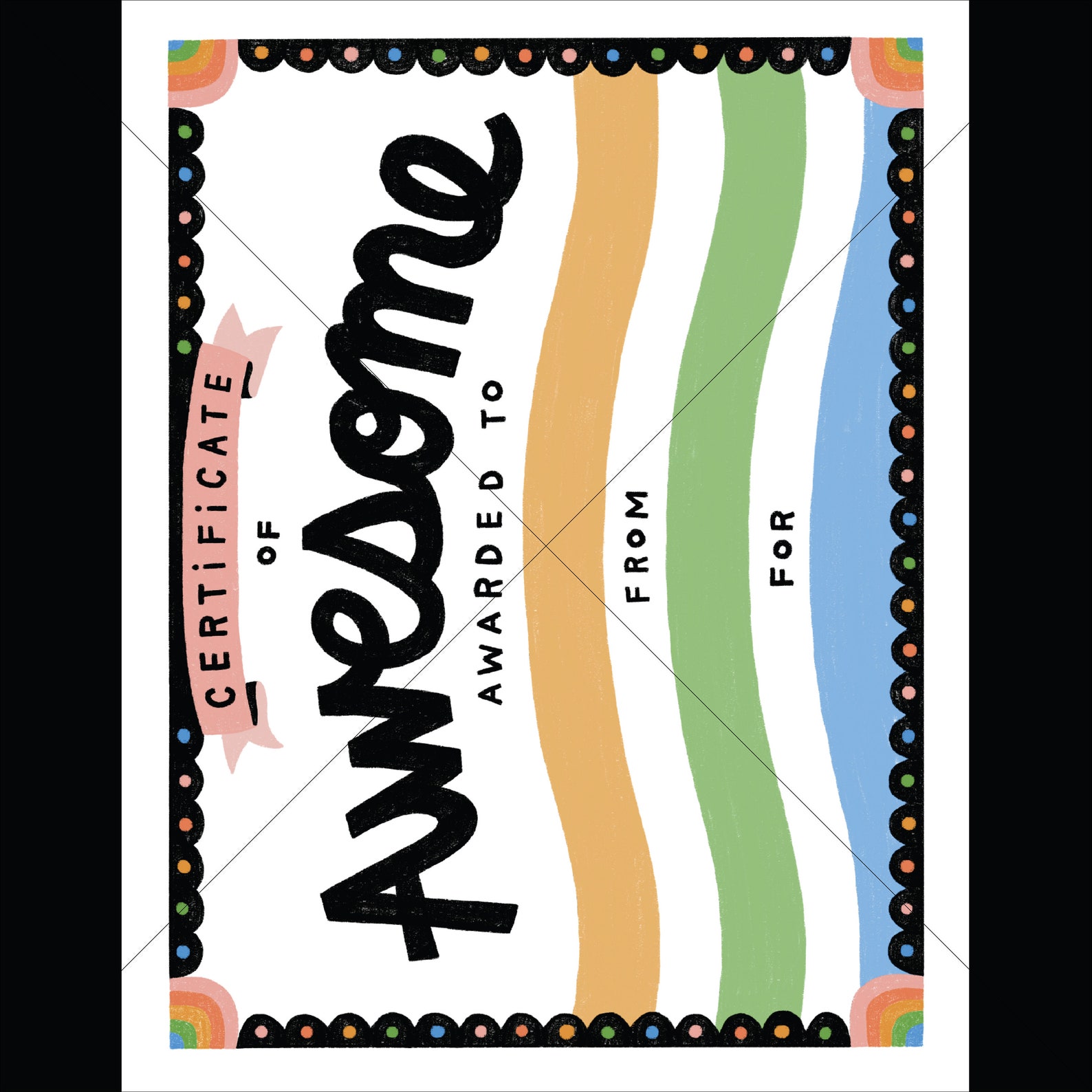 Certificate of Awesome Rainbow Digital Download | Etsy