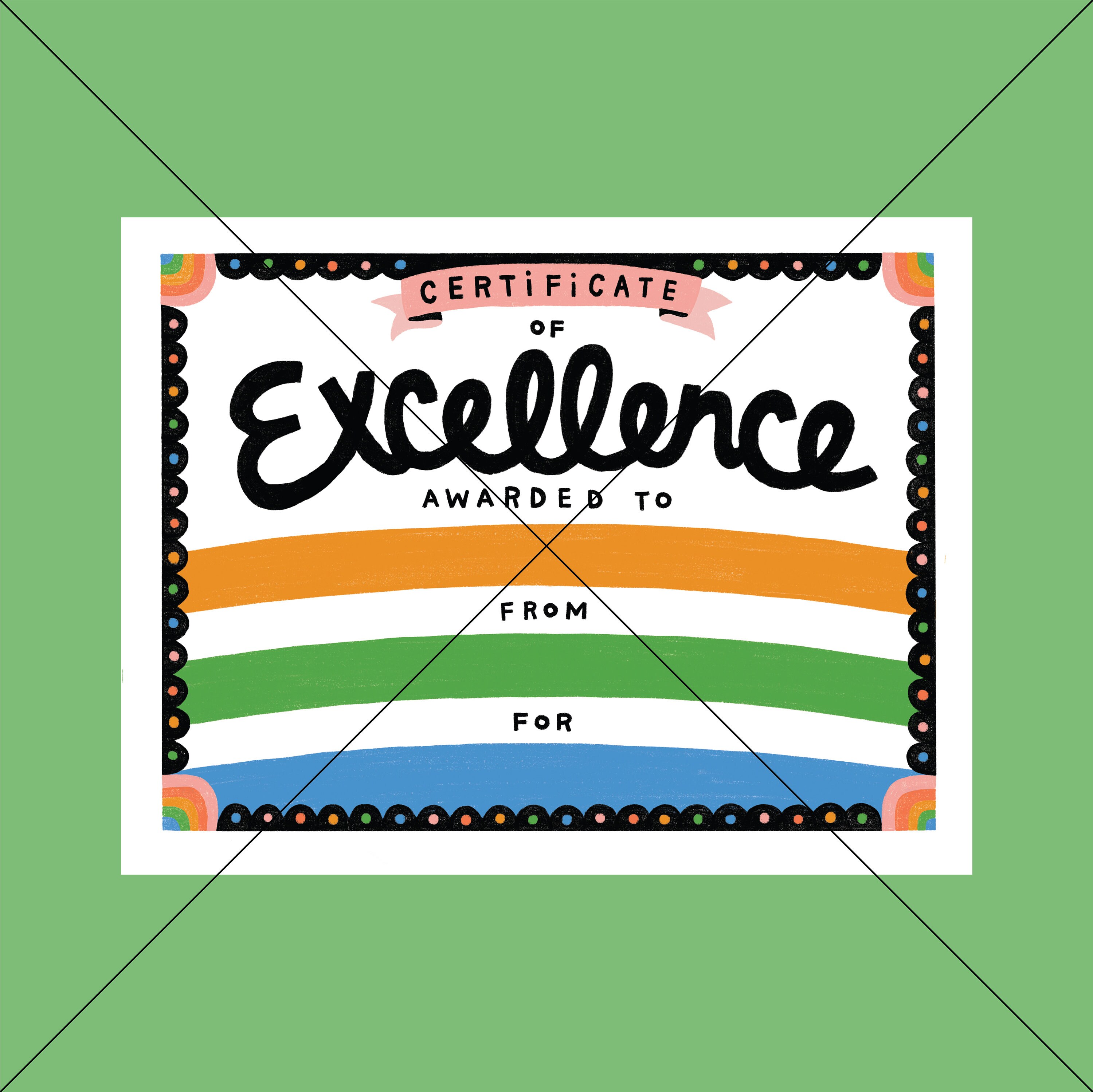 Certificate of Excellence Rainbow Digital Download - Etsy