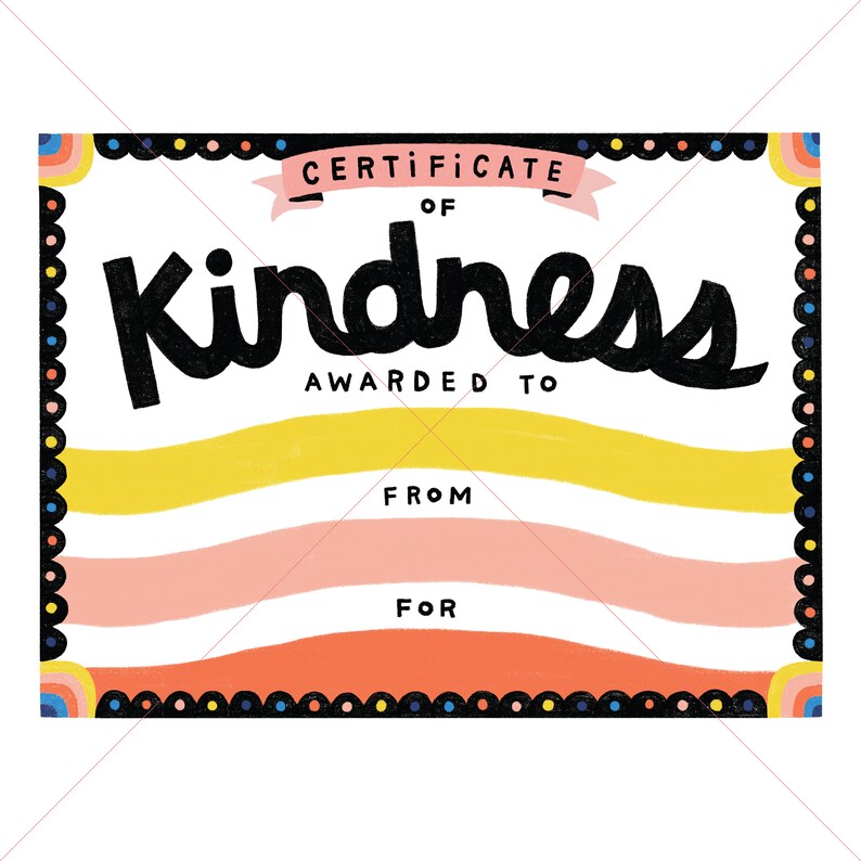 Certificate of Kindness Rainbow Digital Download | Etsy