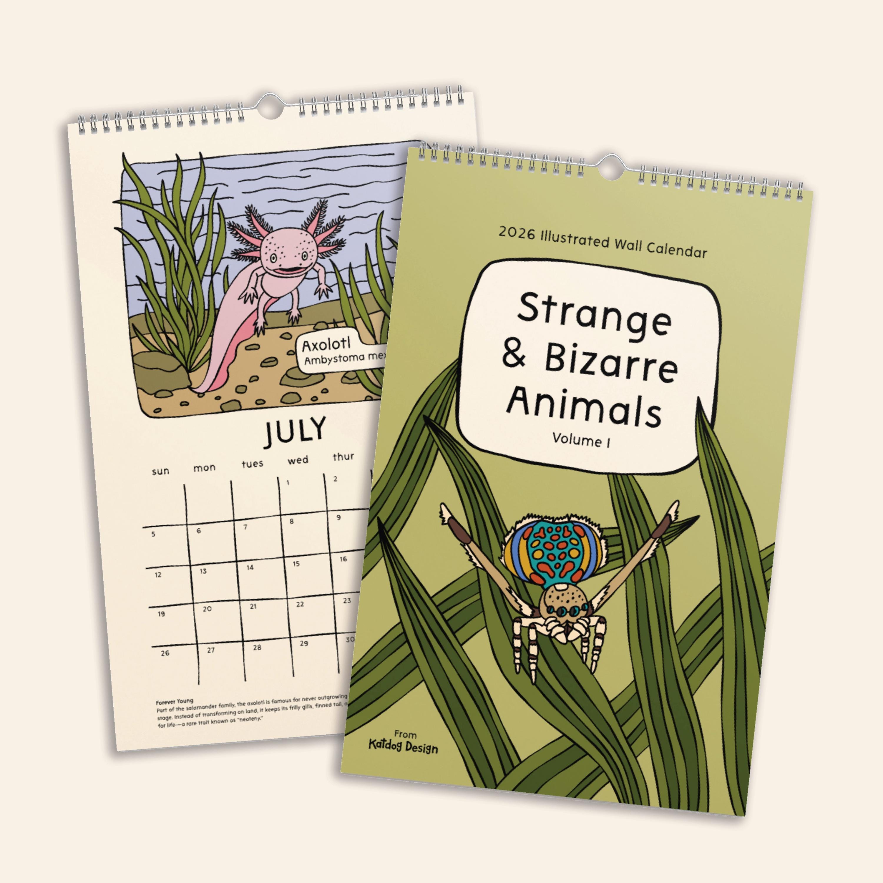 Strange & Bizarre Animals 2026 Calendar | 11"x17" | Outdoor Lover ...