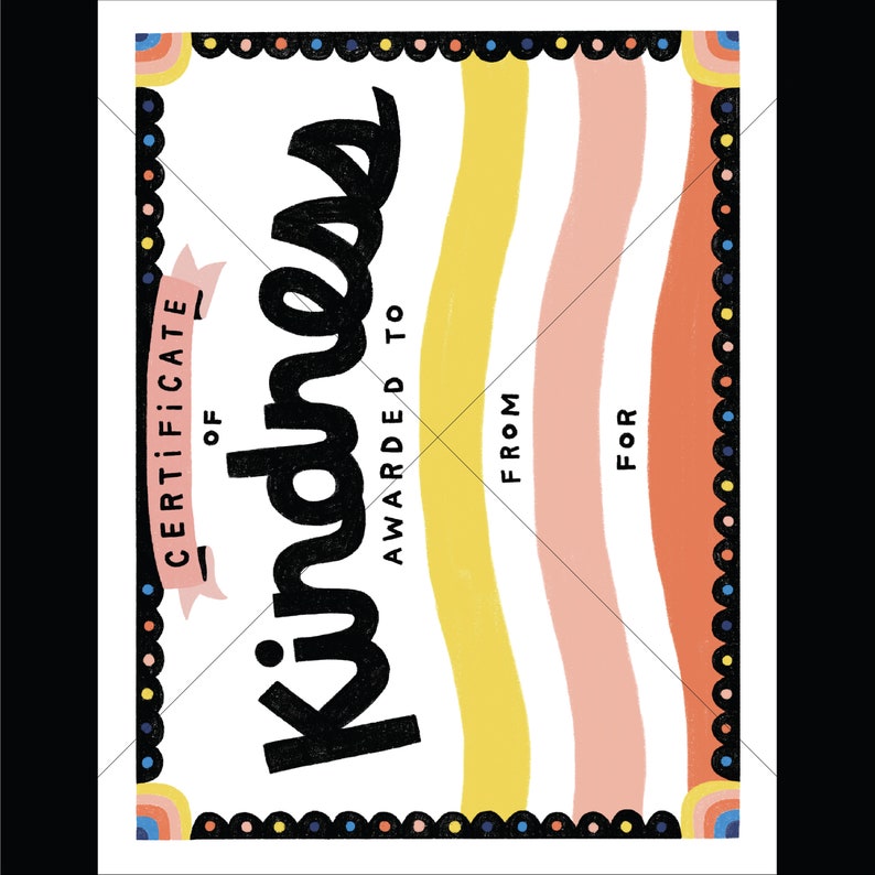 Certificate of Kindness Rainbow Digital Download | Etsy