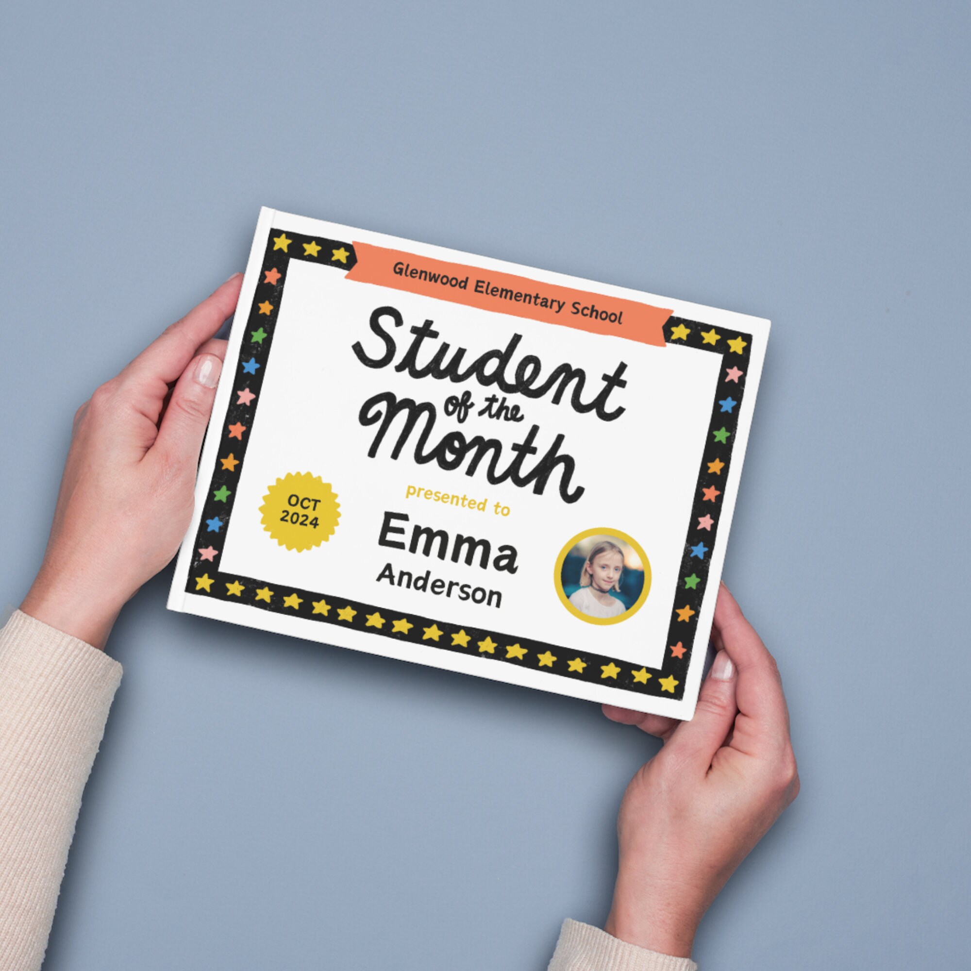 Student of the Month Certificate Award Colorful Digital Download Edit ...