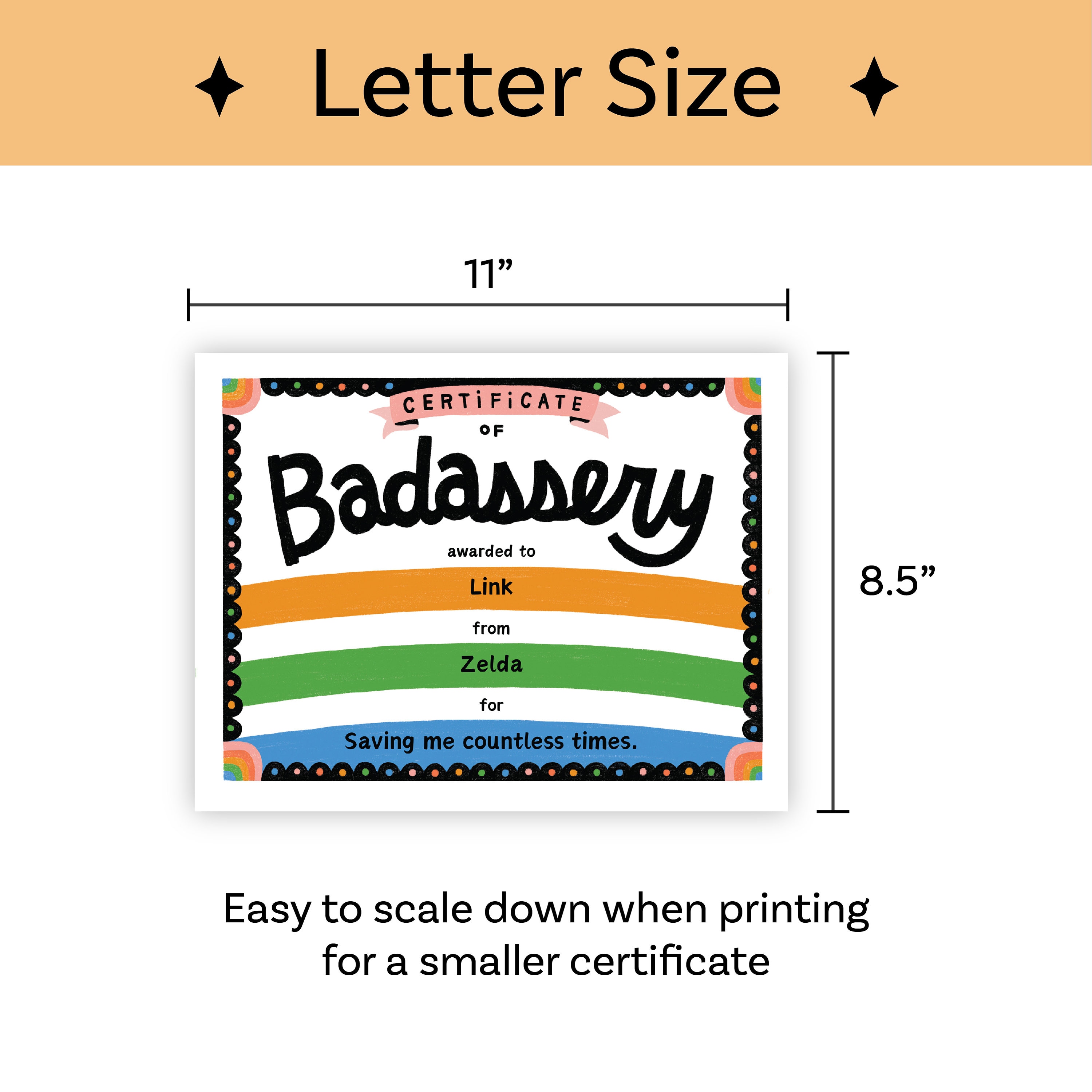 Certificate of Badassery Award: Editable Canva Template (digital ...