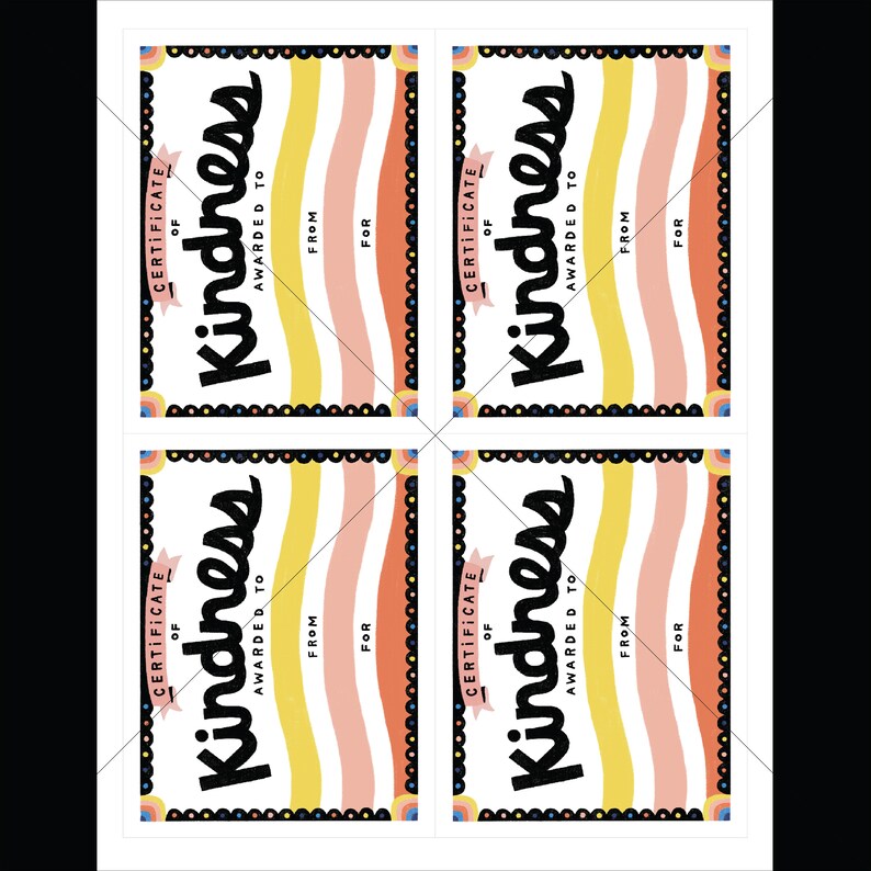 Certificate of Kindness Rainbow Digital Download | Etsy