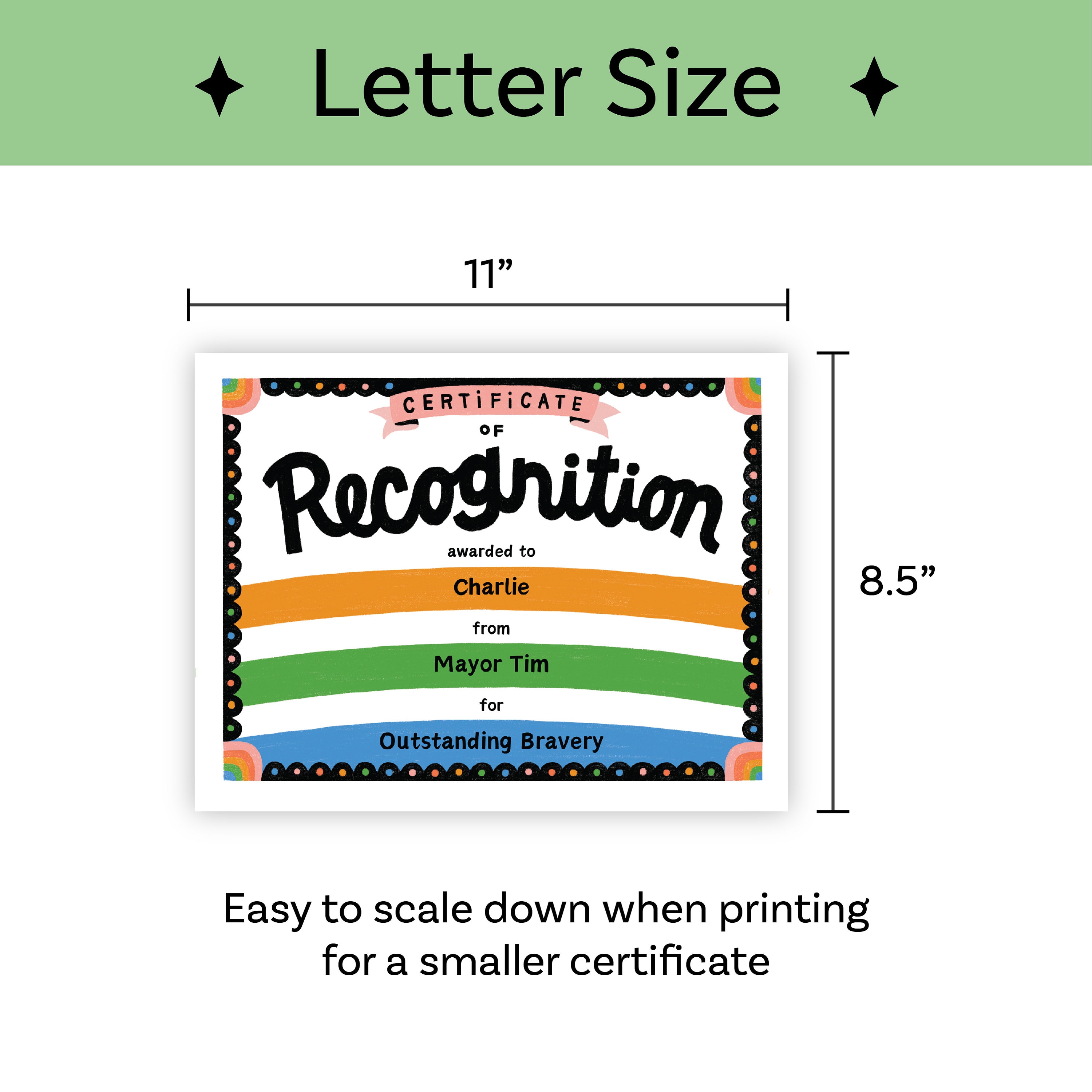 Certificate of Recognition Digital Download | Edit in Canva | Small ...