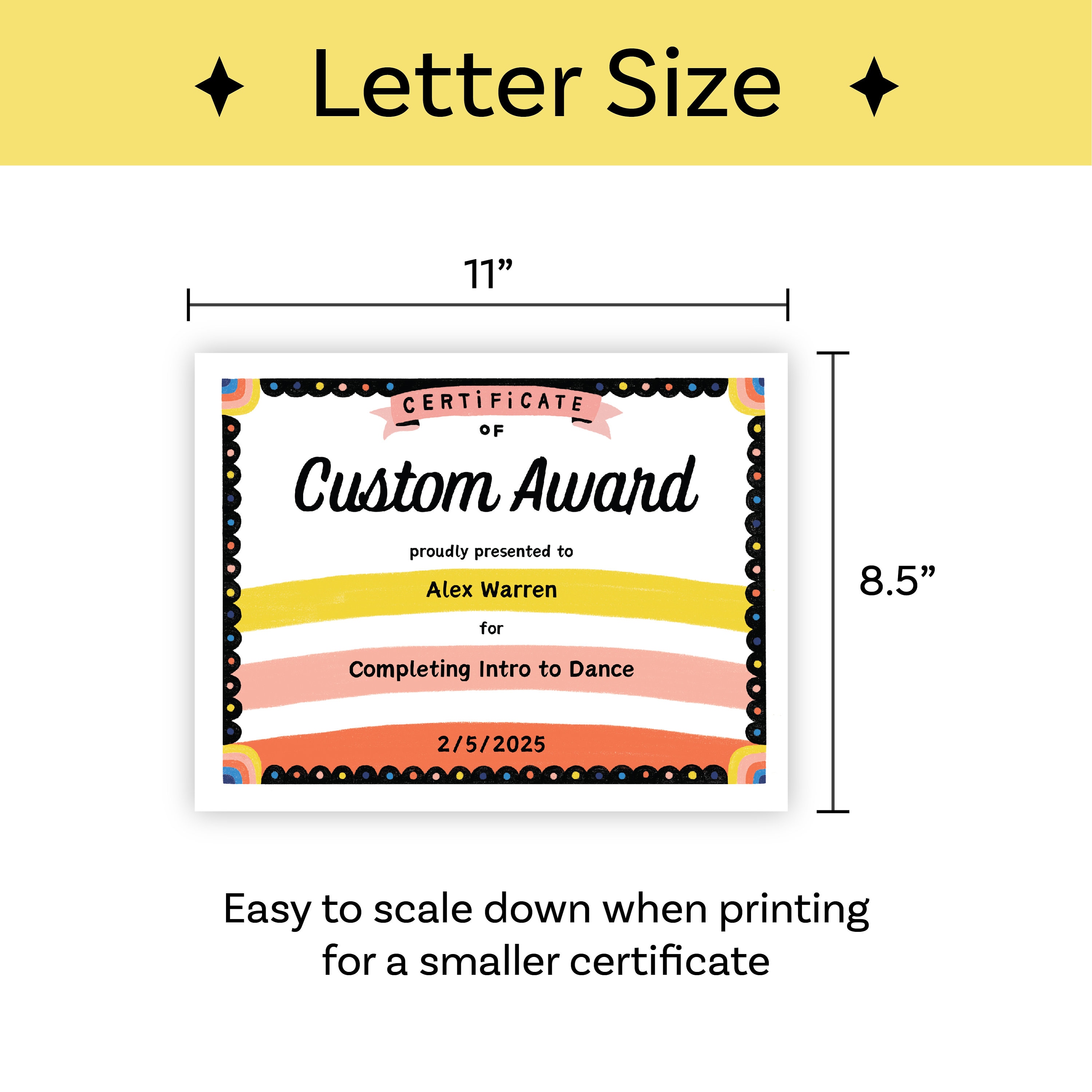 Custom Award Certificate Template: Editable Canva Design (digital ...