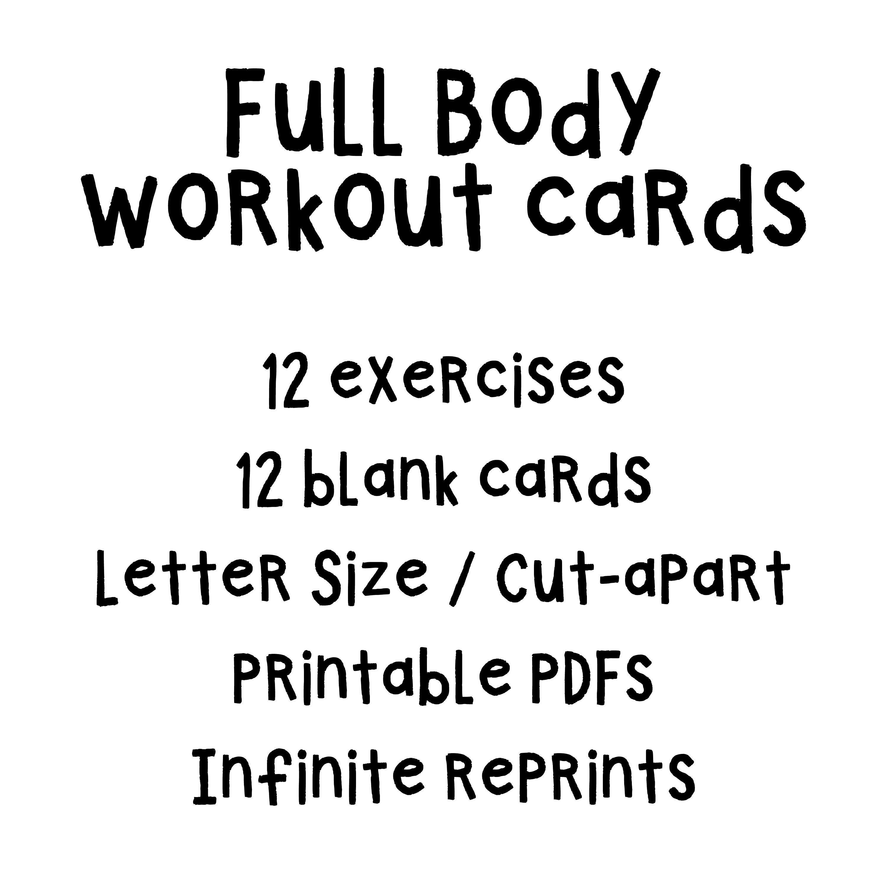 No Equipment FULL BODY Workout Cards Digital Download PDF Cut-apart ...