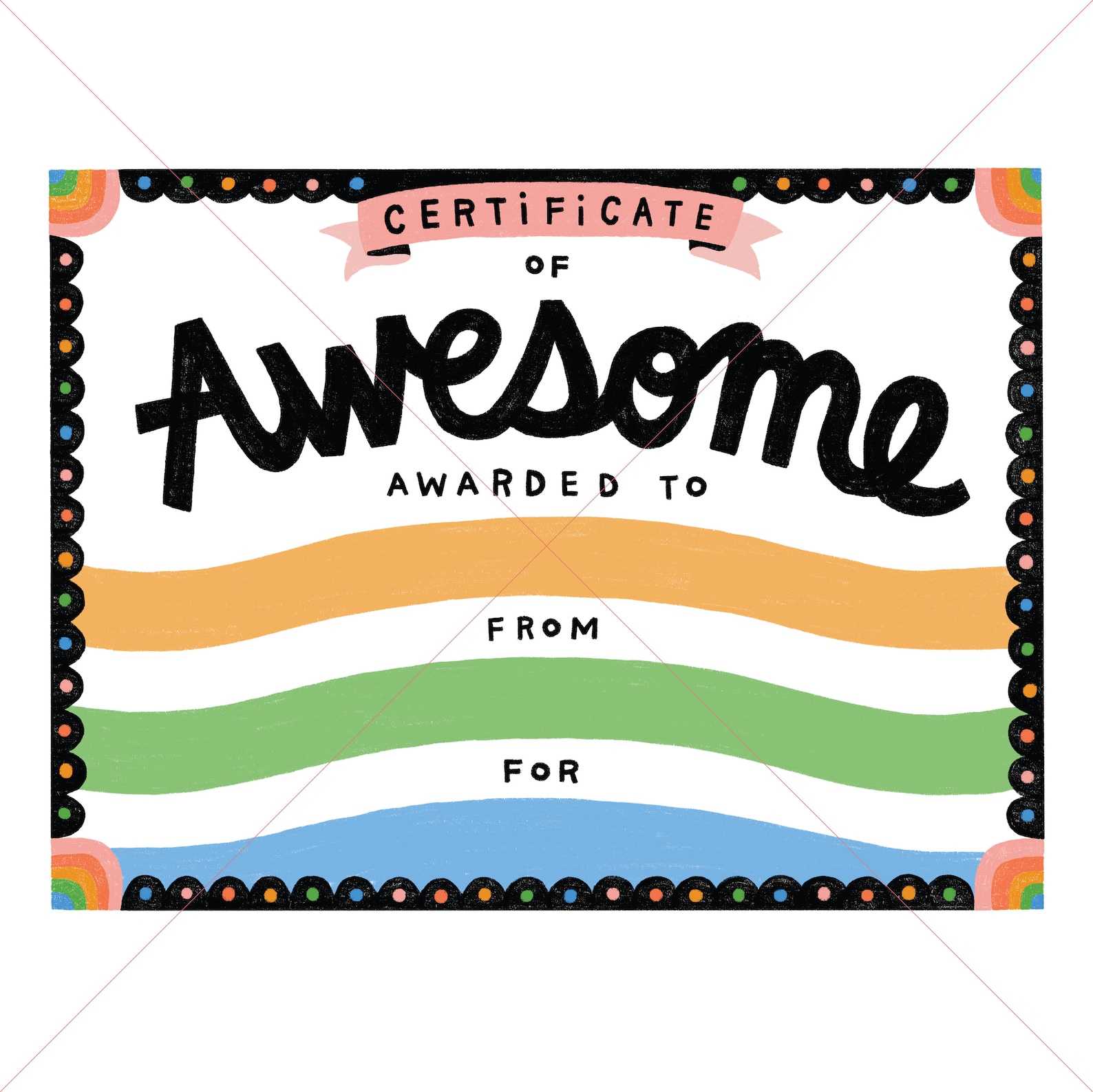 Certificate of Awesome Rainbow Digital Download | Etsy
