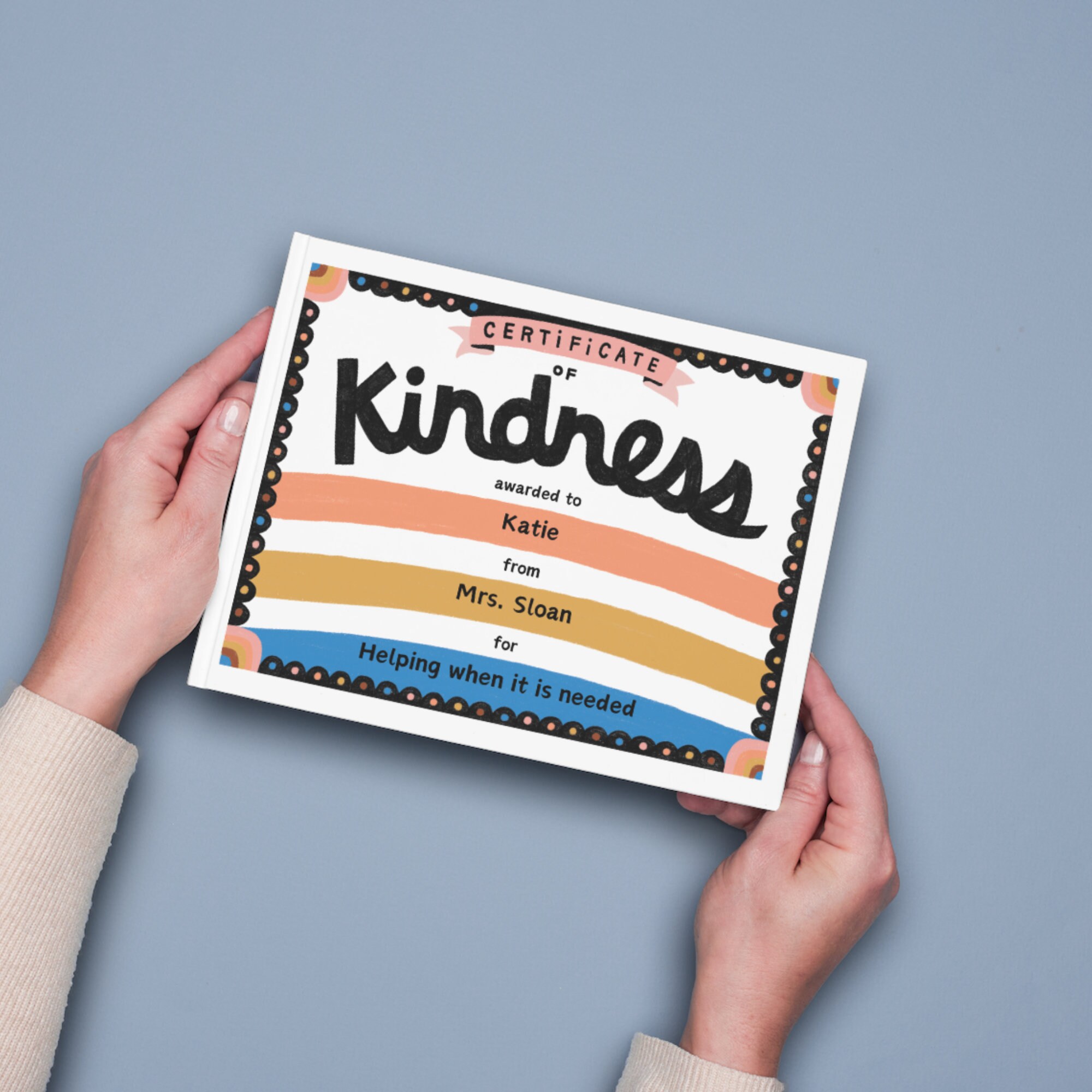 Kindness Certificate of Digital Download | Edit in Canva | Personalized ...
