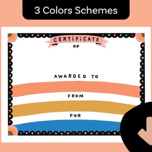 Blank Editable Rainbow Recognition Certificate Digital Download - Etsy