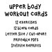 No Equipment UPPER BODY Workout Cards Digital Download PDF Cut-apart ...