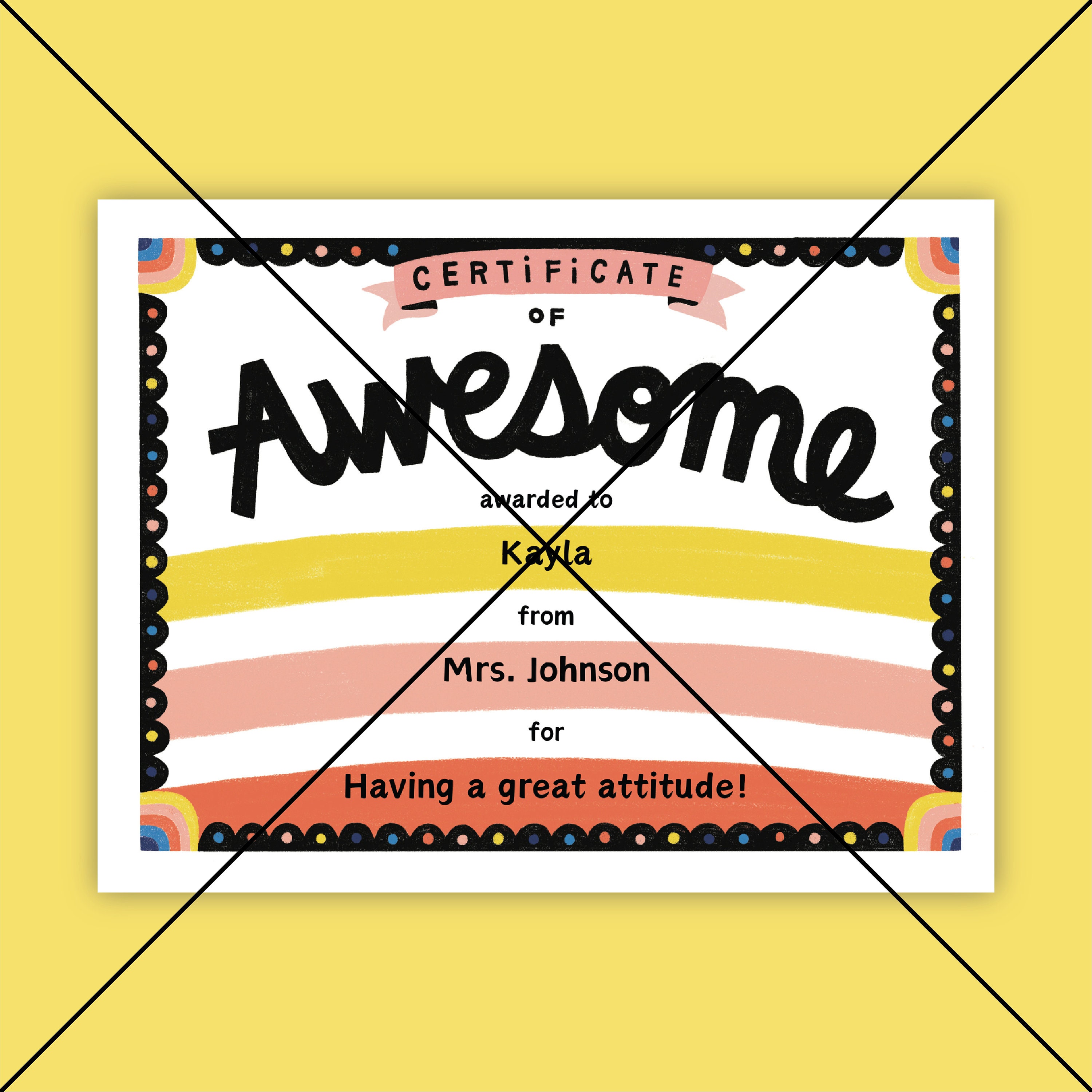 Certificate of Awesome Award Colorful Digital Download Edit in Canva ...