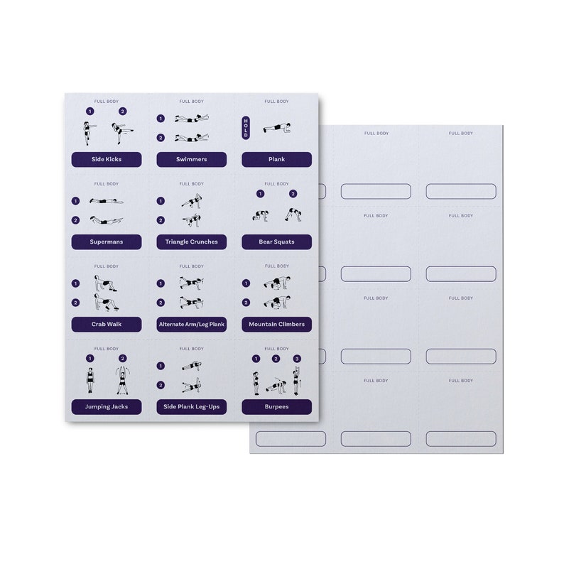 No Equipment FULL BODY Workout Cards Digital Download PDF Cut-apart ...
