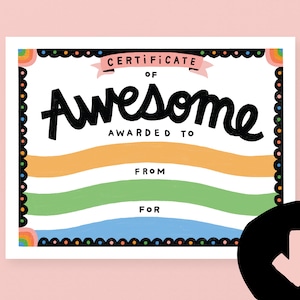 Certificate of Awesome Rainbow Digital Download | Etsy