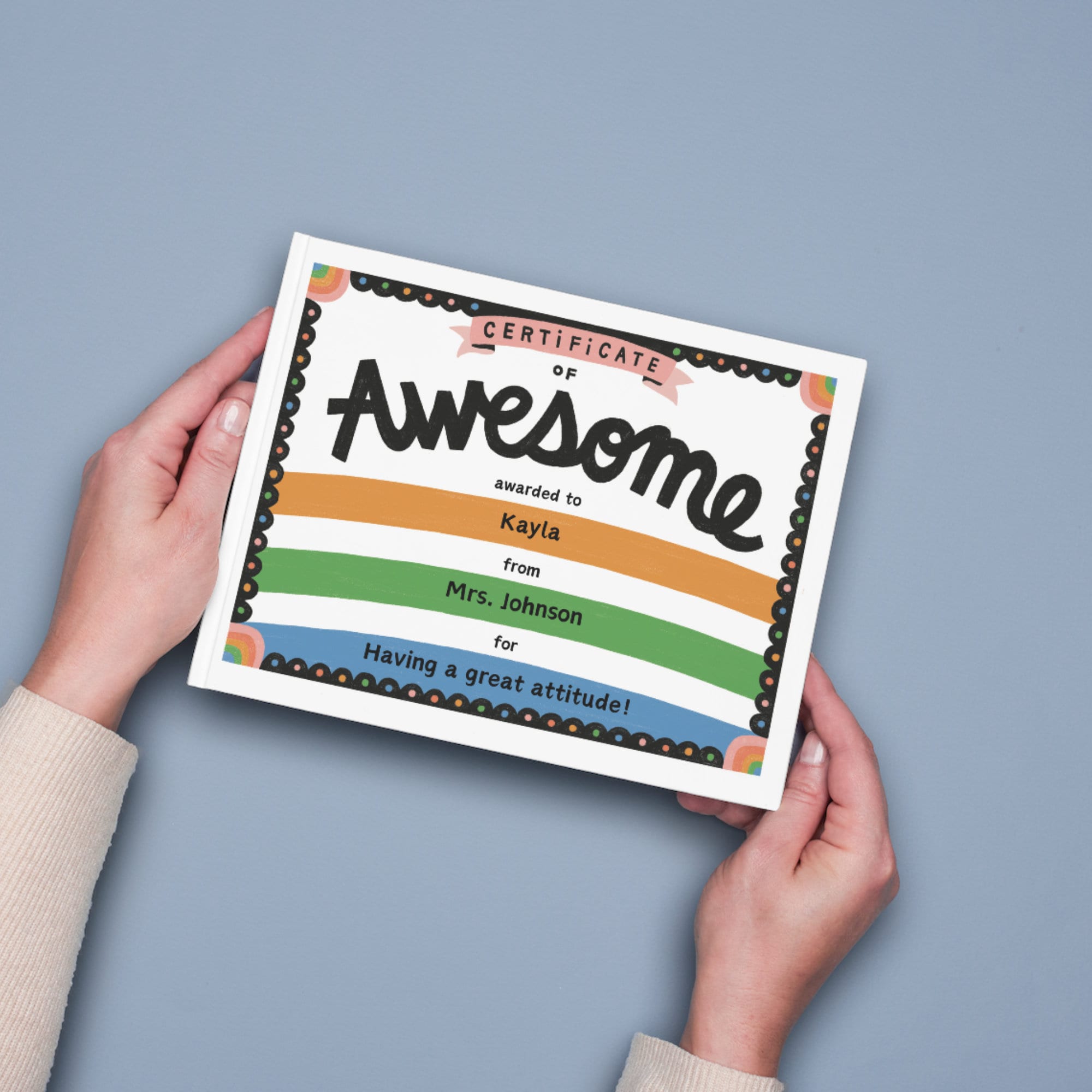 Certificate of Awesome Award Colorful Digital Download Edit in Canva ...