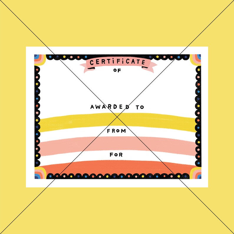 Blank Editable Rainbow Recognition Certificate Digital Download - Etsy