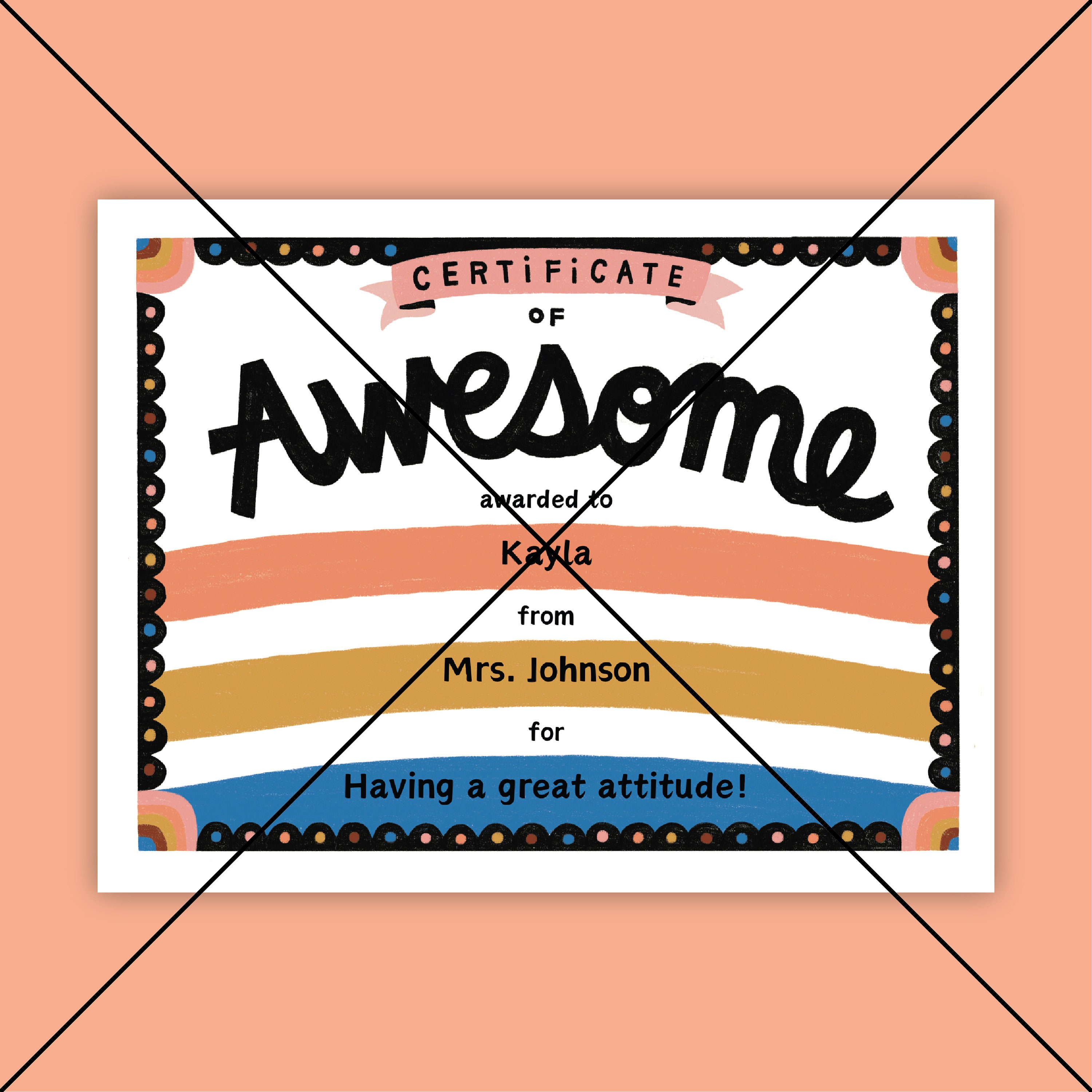 Certificate of Awesome Award Colorful Digital Download Edit in Canva ...